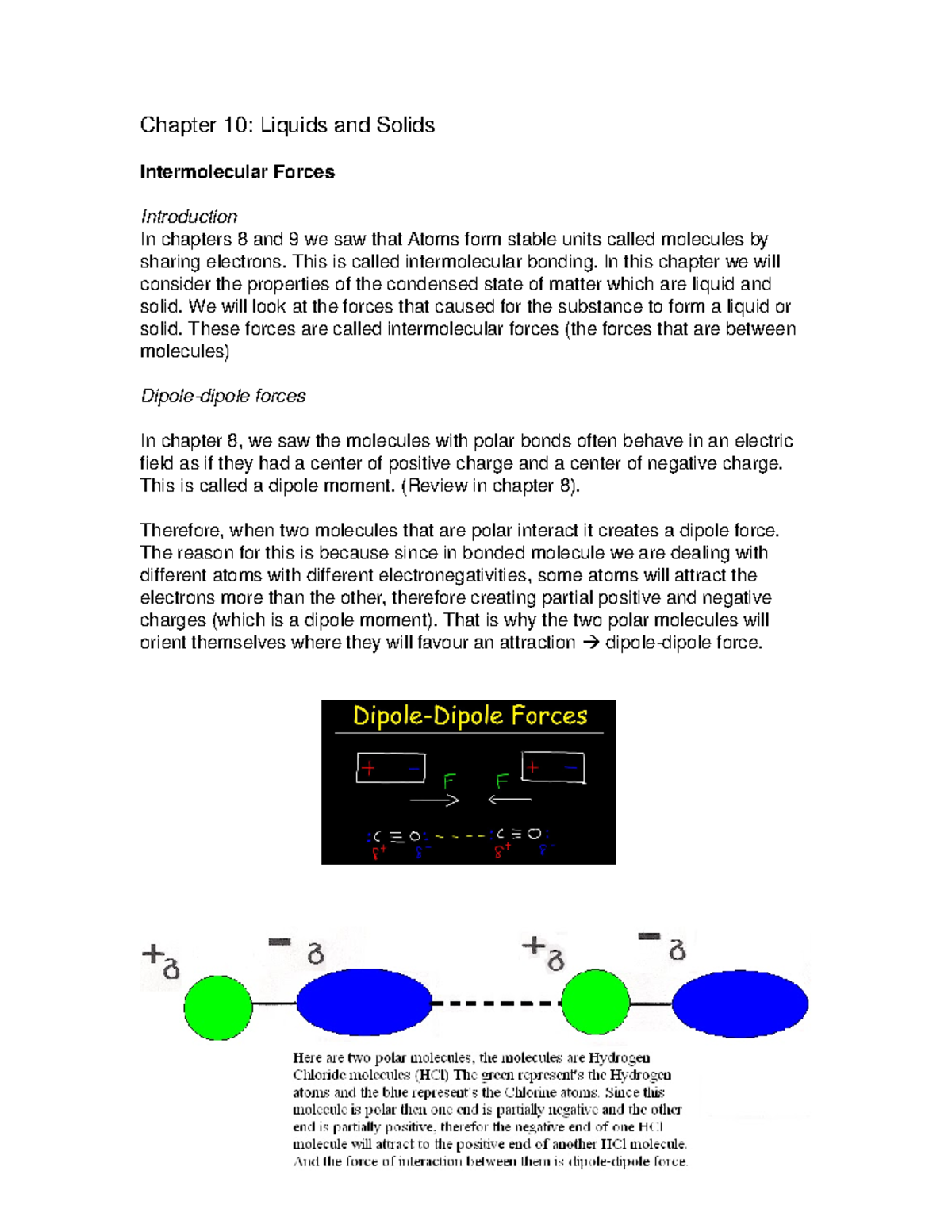 Chapter 10 Liquids and Solids - Chapter 10: Liquids and Solids ...