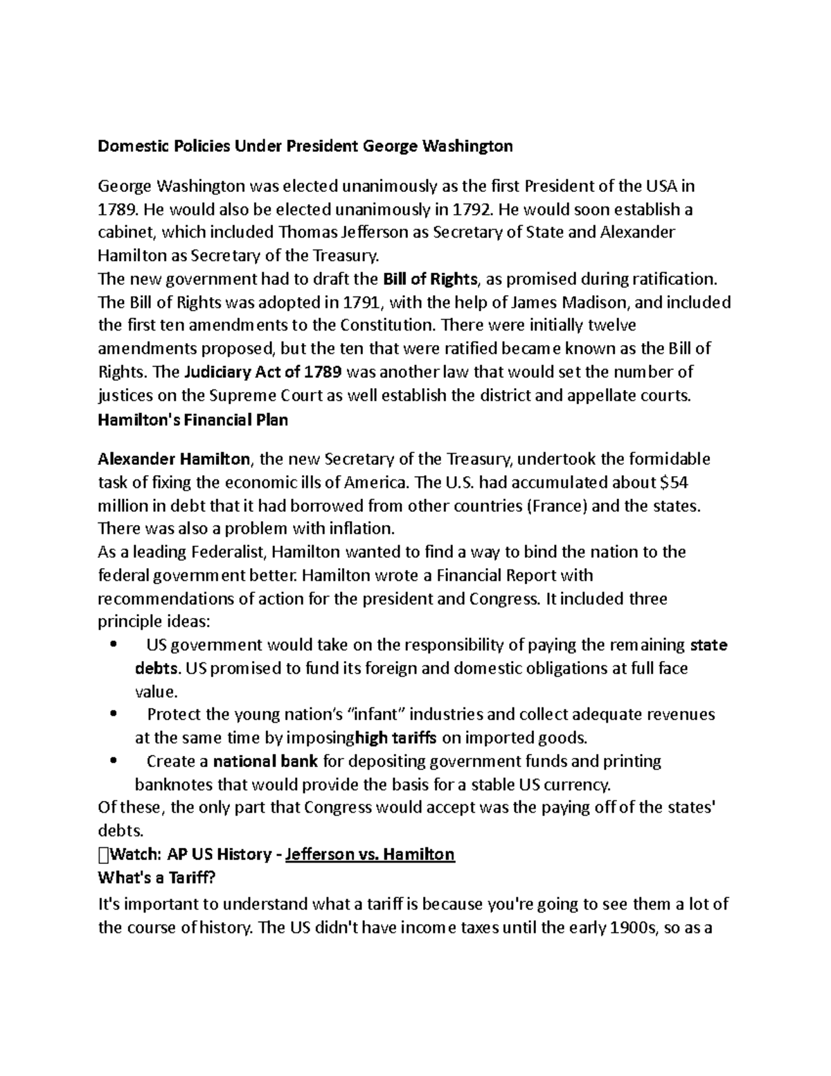 3.10 Shaping a New Republic - Domestic Policies Under President George ...