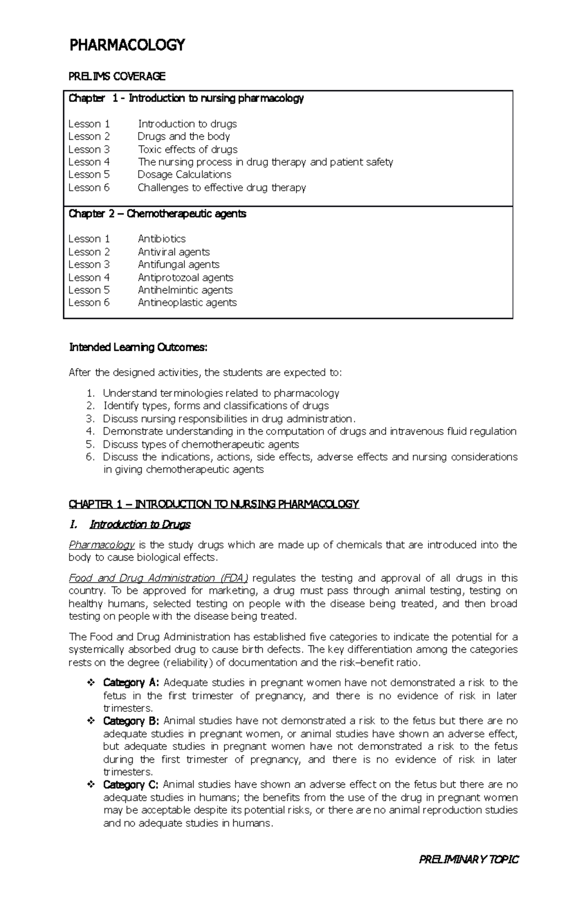 Pharmacology - Lecture notes - PRELIMS COVERAGE Chapter 1 ...