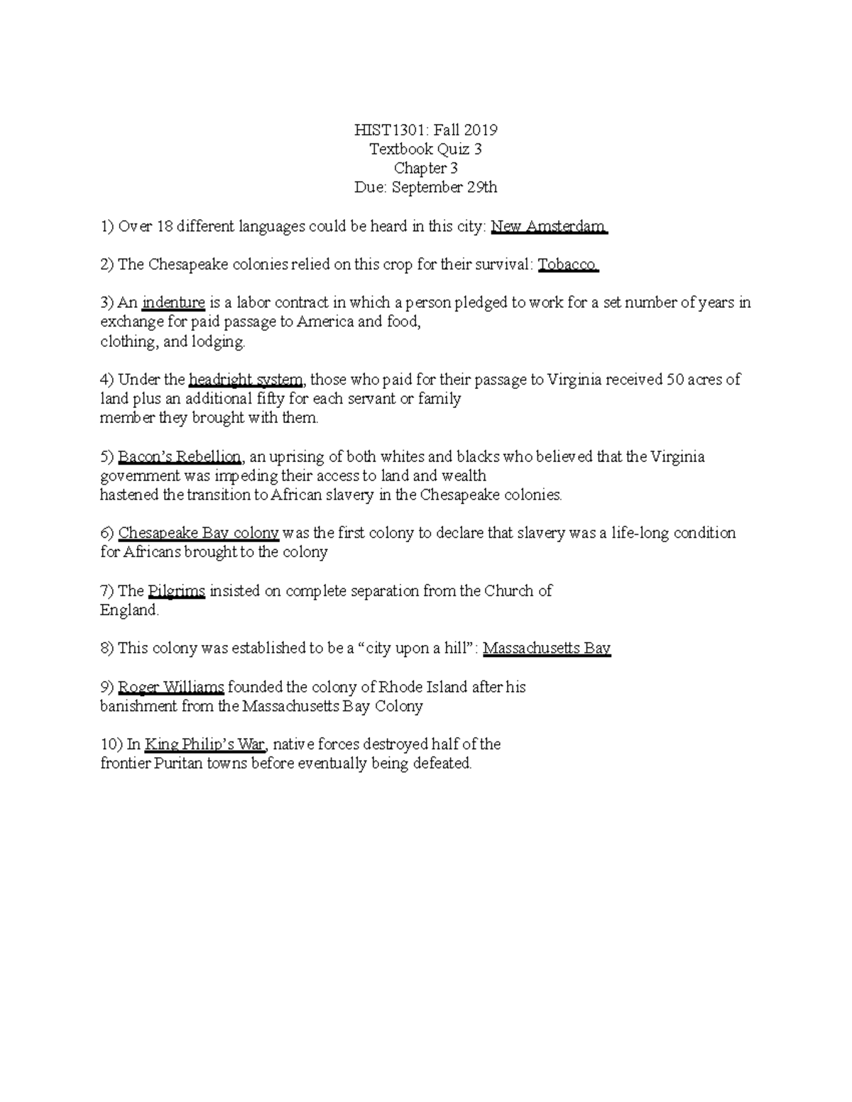 Textbook Quiz 3 Questions and answers ... maybe - HIST1301: Fall 2019 ...