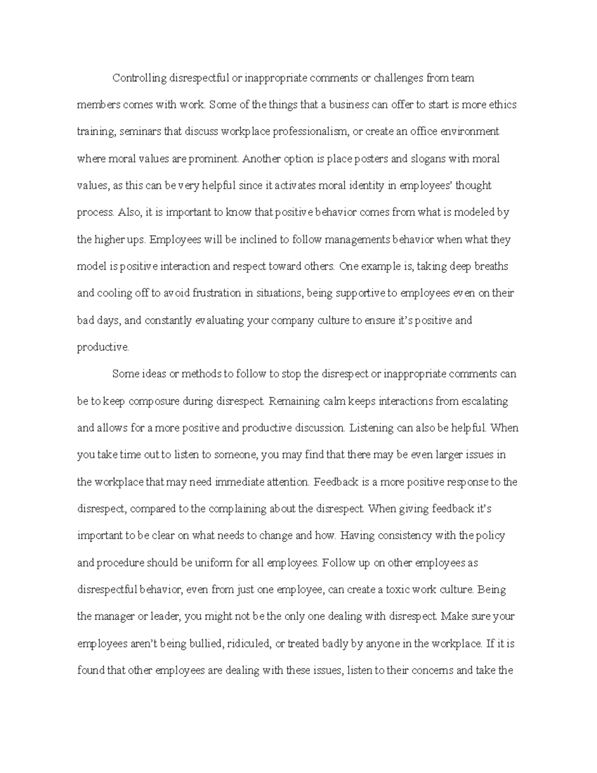 Executive Edge - Controlling disrespectful or inappropriate comments or ...