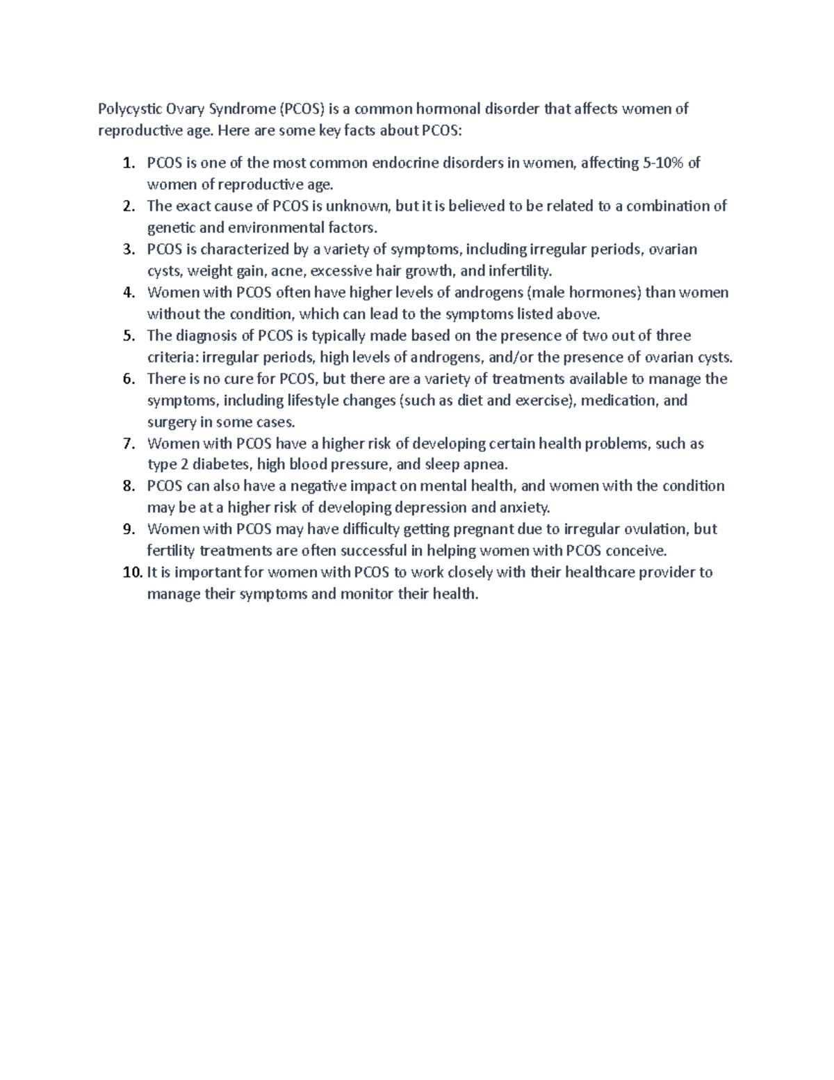 PCOS - what is PCOS? notes. - Polycystic Ovary Syndrome (PCOS) is a ...