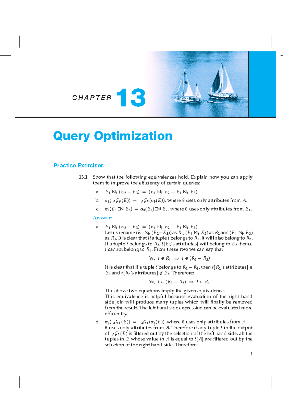 13s - practice questions and answers - C H A P T E R 13 Query Optimization Practice Exercises 13 ...