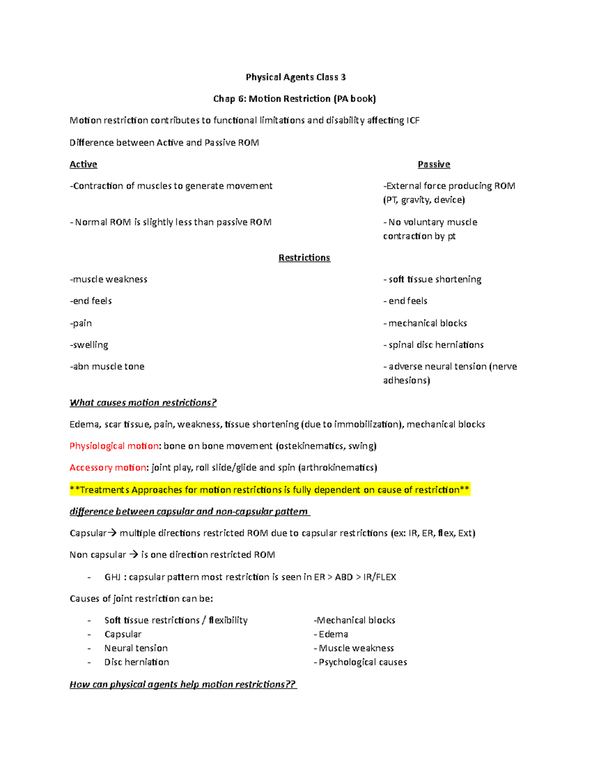 Physical Agents Class 3 - Studocu