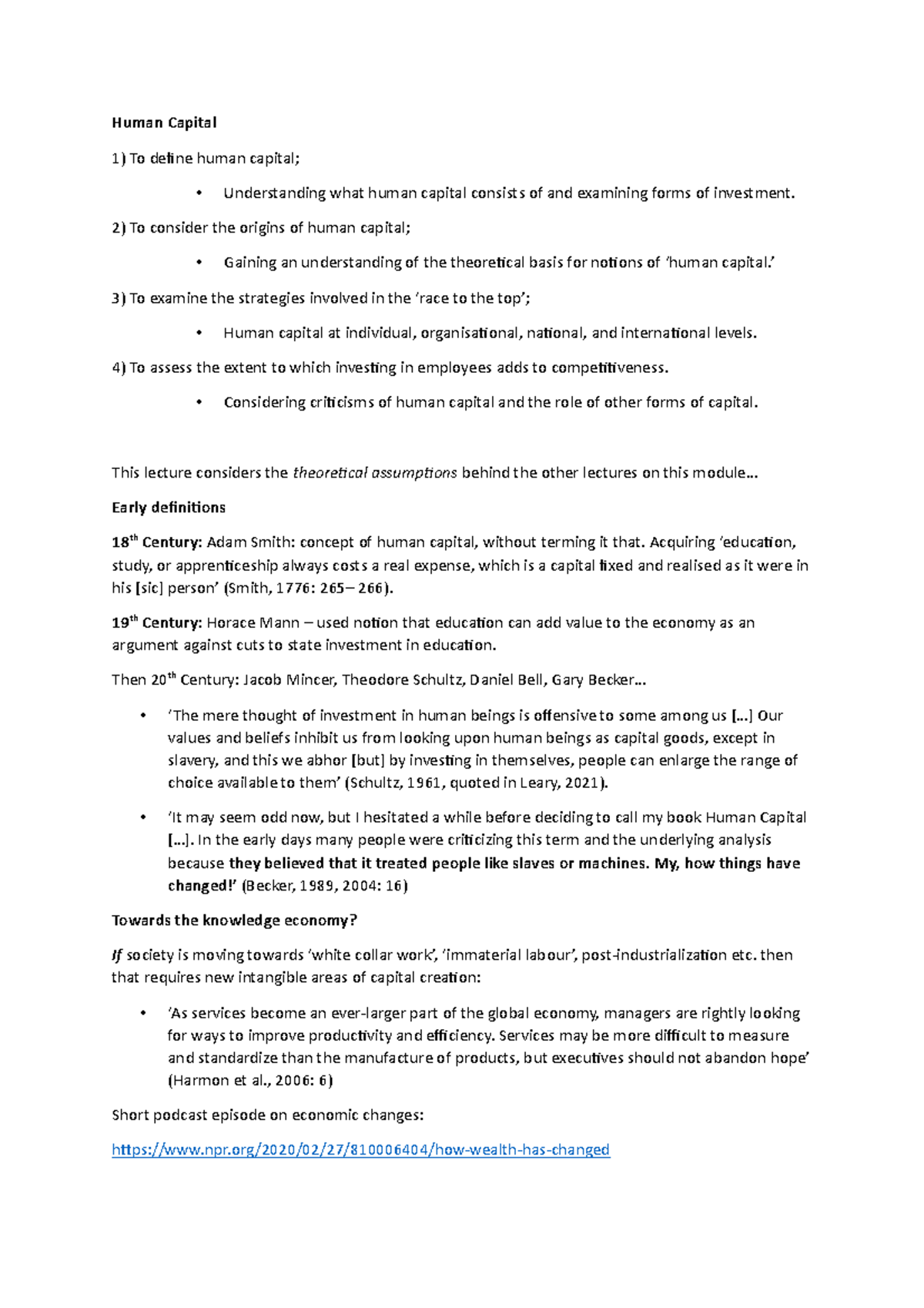 Human Capital - Human Capital To define human capital; Understanding ...