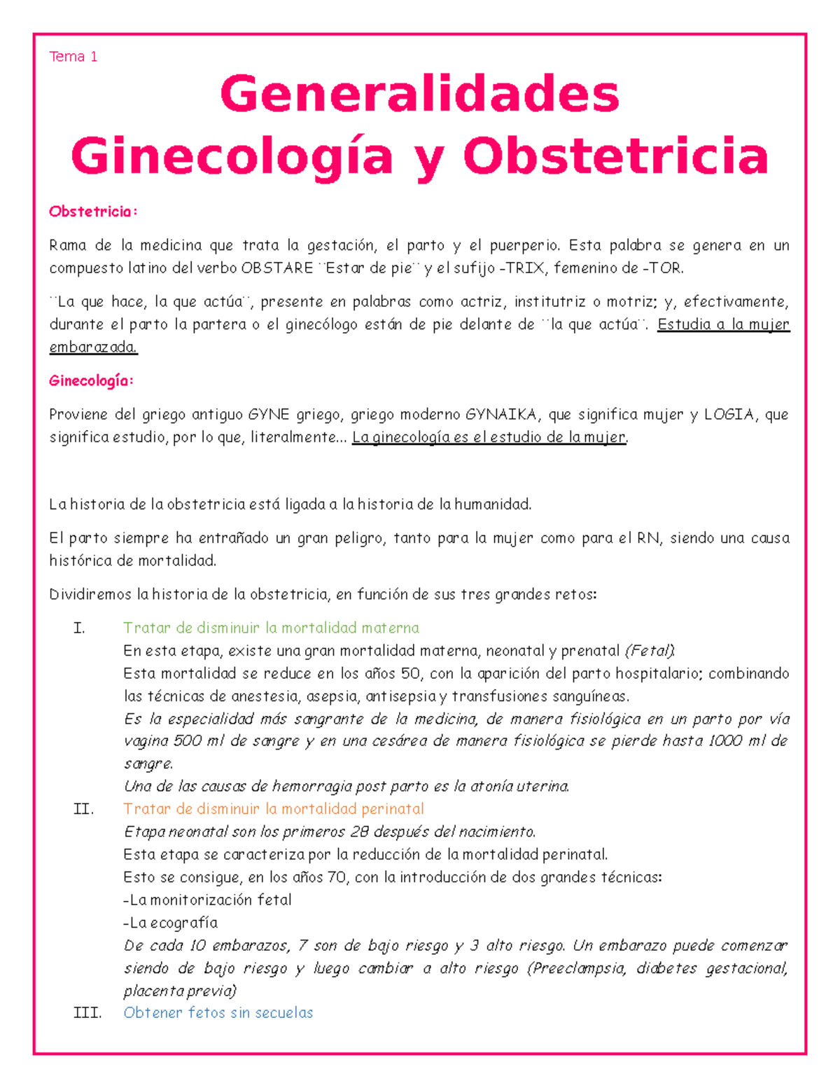 Tema 1 Generalidades - Generalidades Ginecología y Obstetricia ...