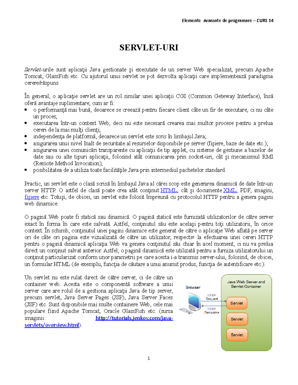 Curs 14 EAP 2022 - java - SERVLET-URI Servlet-urile sunt aplicații Java ...