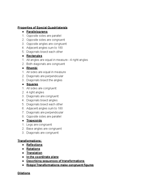 (KEY) Properties of Quadrilaterals - Properties of Quadrilaterals ...