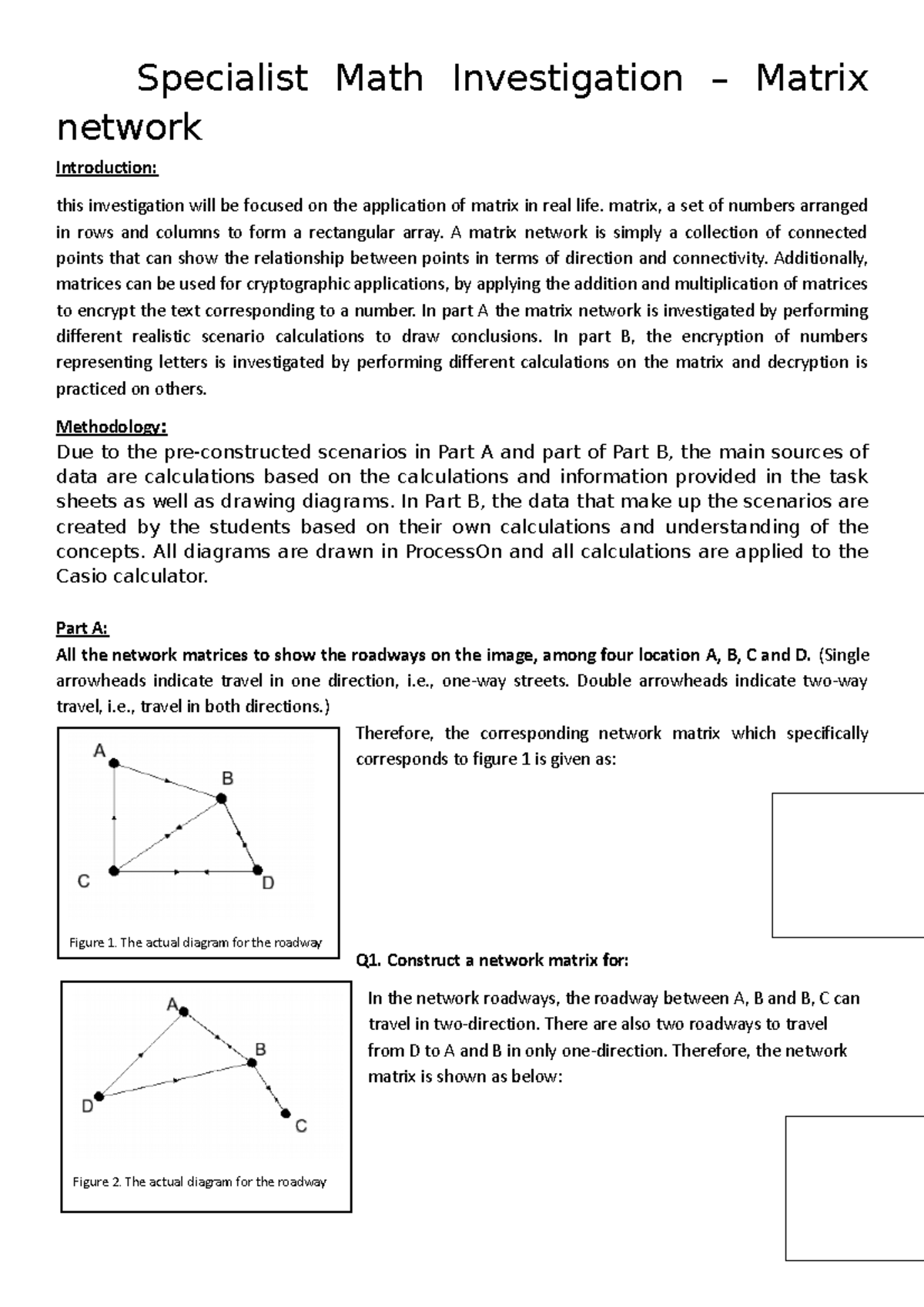Specialist Math Investigation - matrix, a set of numbers arranged in ...