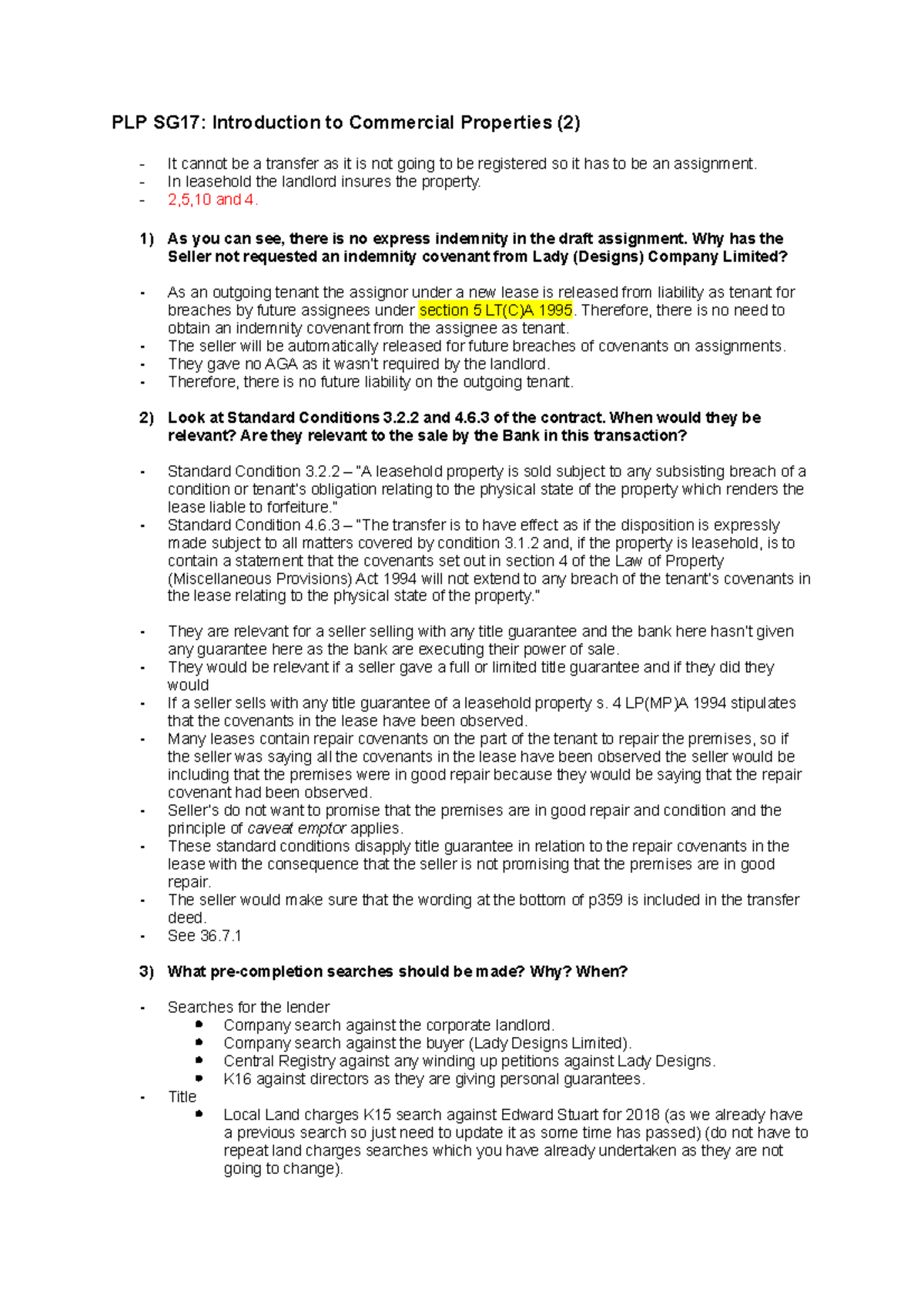 PLP SG17 - Introduction to Commercial Property - PLP SG17: Introduction ...