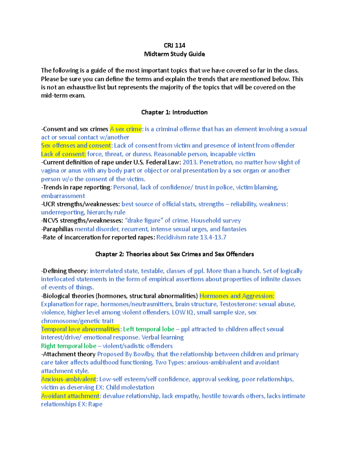 CRJ 114 spring midterm review - CRJ 114 Midterm Study Guide The ...