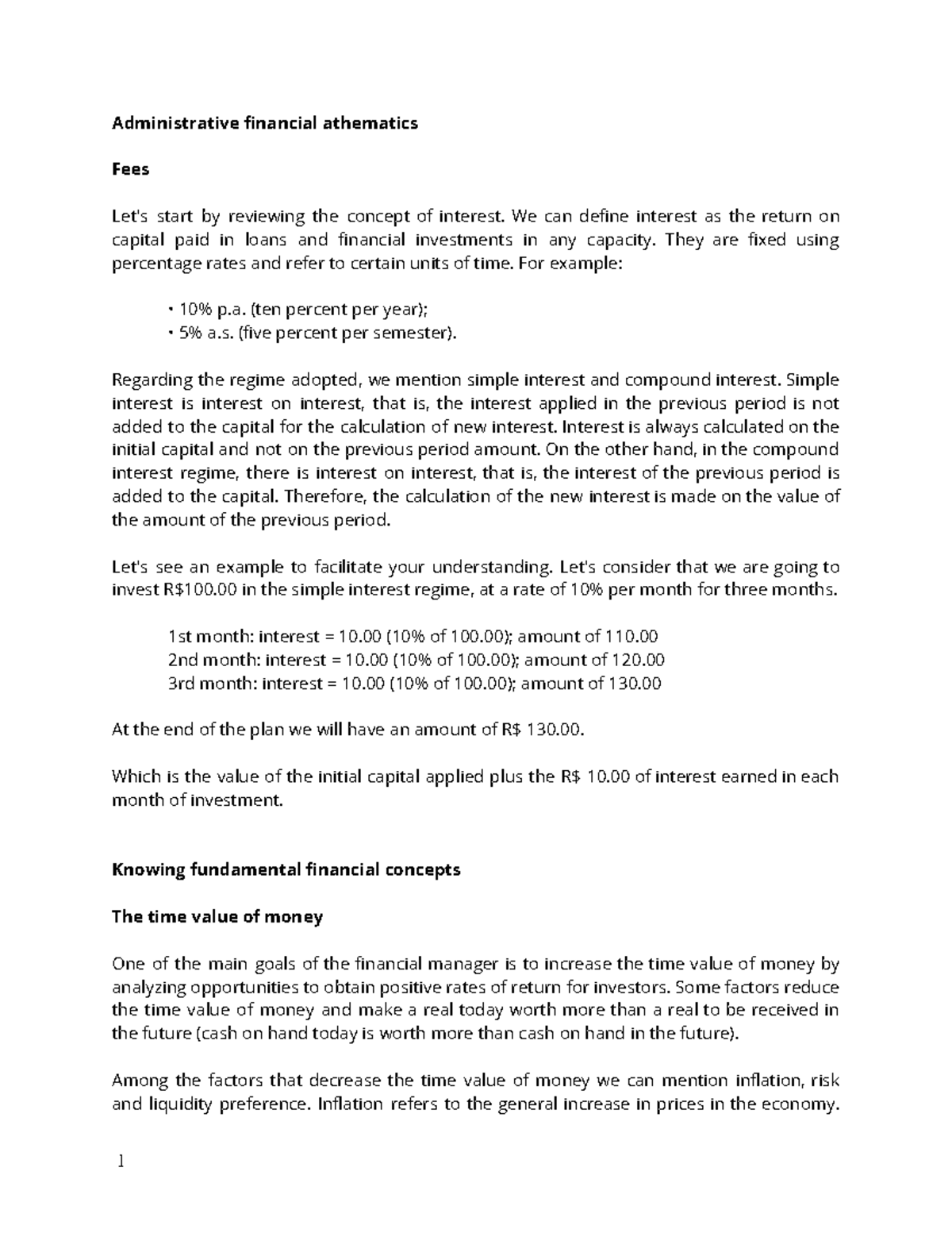 Administrative financial mathematics. - Administrative financial ...