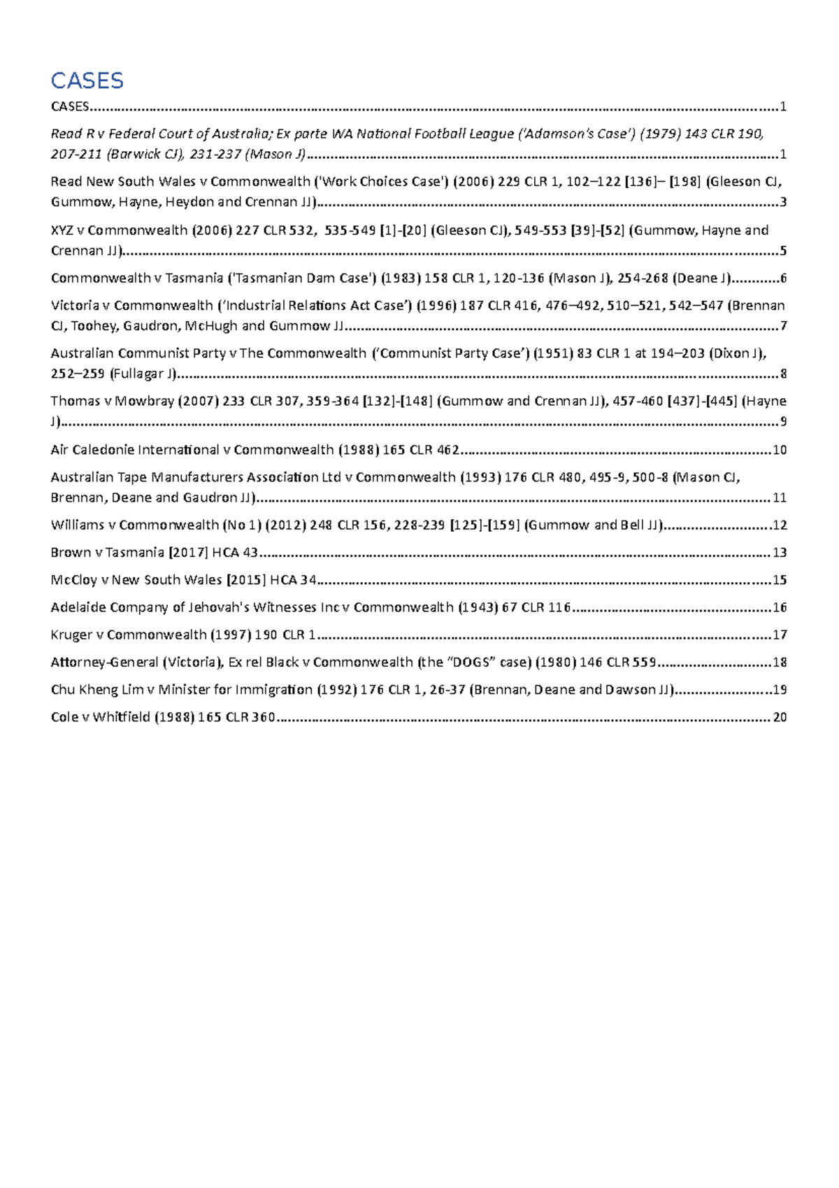 Cases - CASES - Studocu