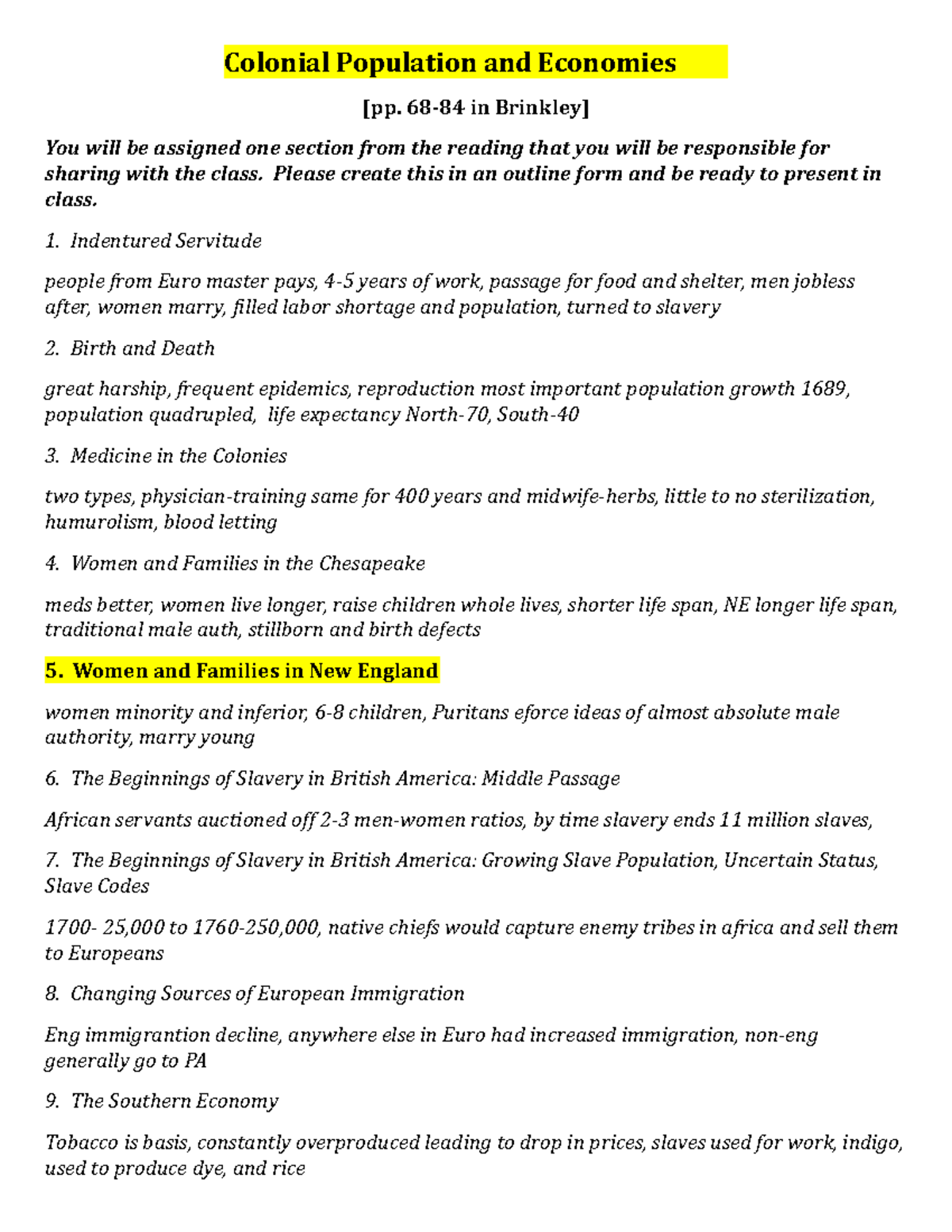 L. Colonial Population Economies - Colonial Population and Economies ...