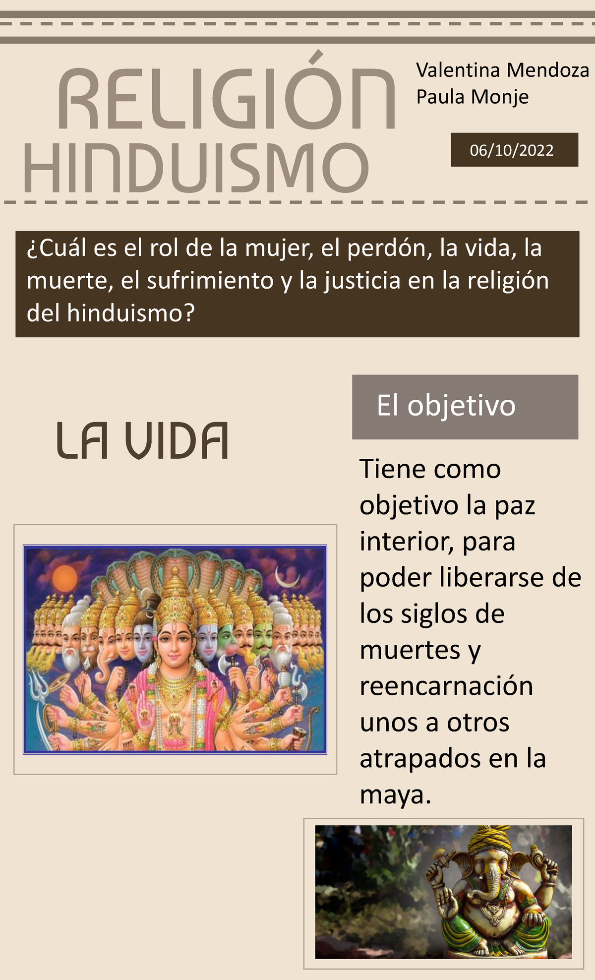 Religión del Hinduismo - RELIGIÓN HINDUISMO 06/10/ Valentina Mendoza ...