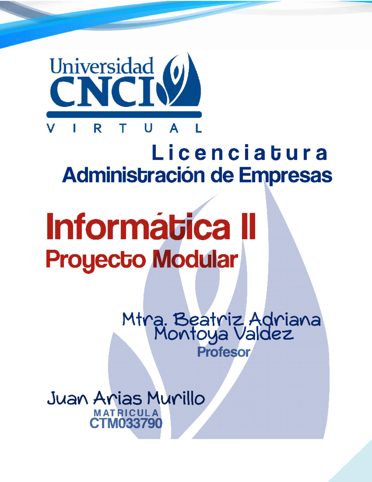 Informatica II Proy Modular - INDICE - Studocu