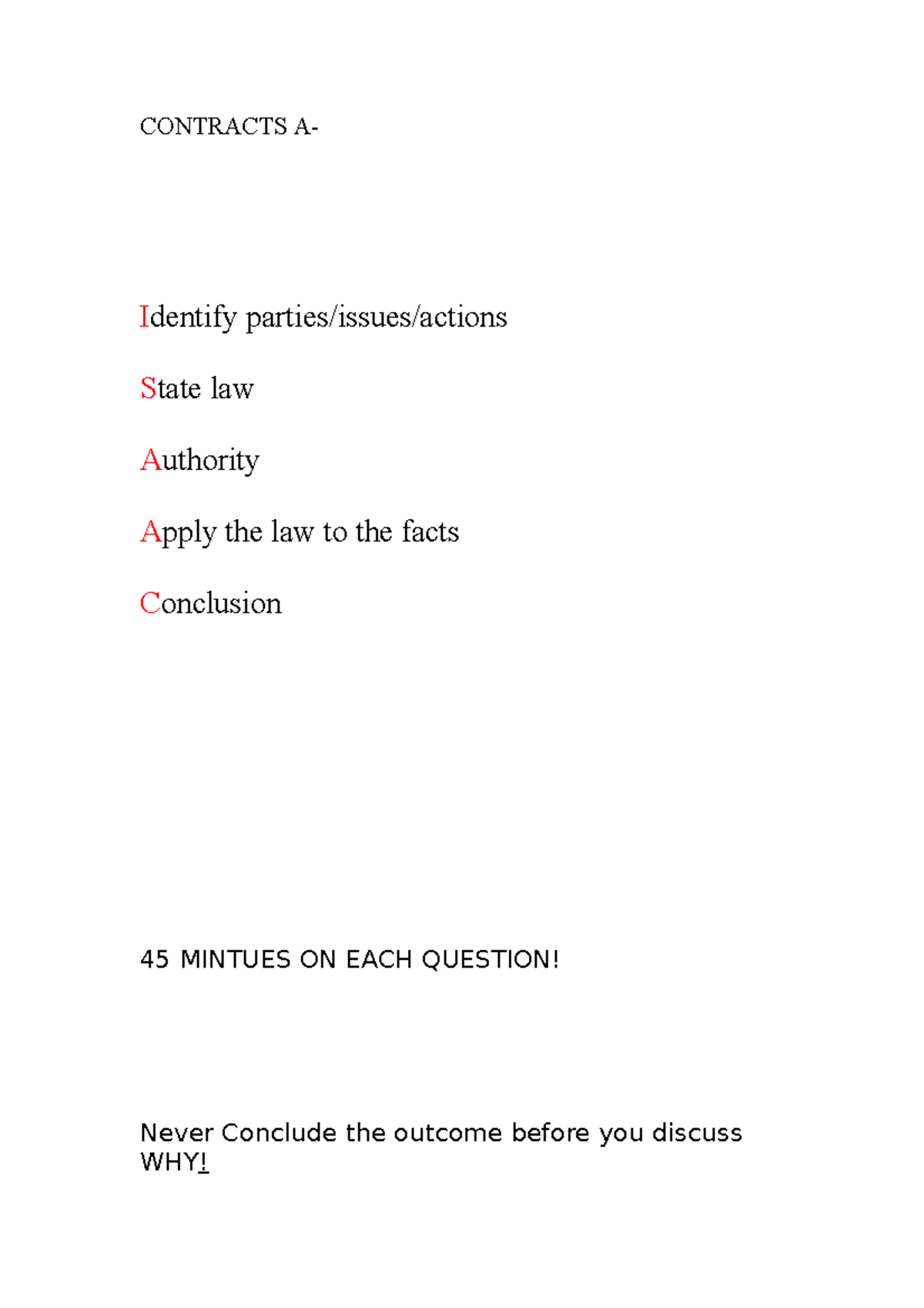 Contract-notes - contract note - CONTRACTS Identify State law Authority ...