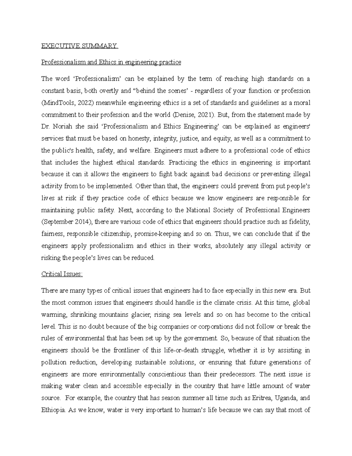 Executive Summary(job ads and interview) - EXECUTIVE SUMMARY ...