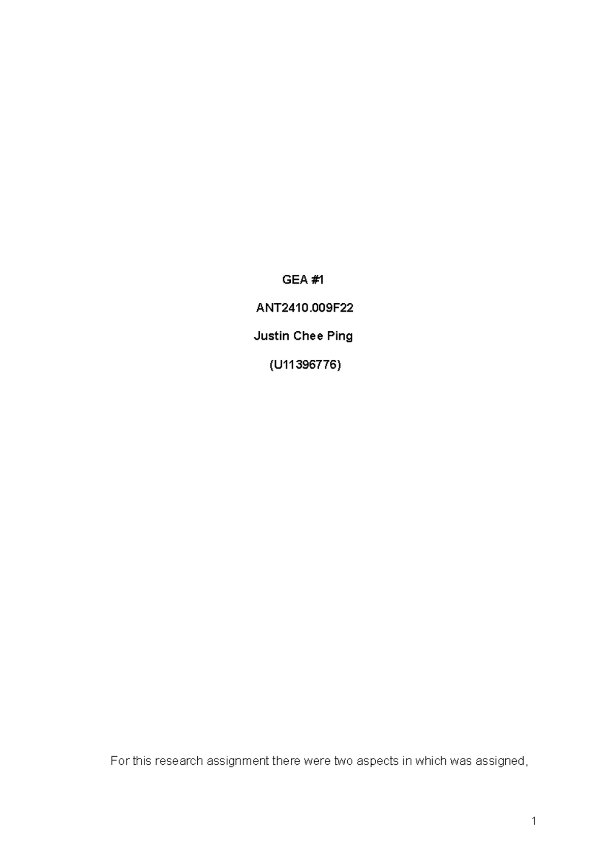 GEA#1 - ... - GEA ANT2410 Justin Chee Ping (U11396776) For this ...