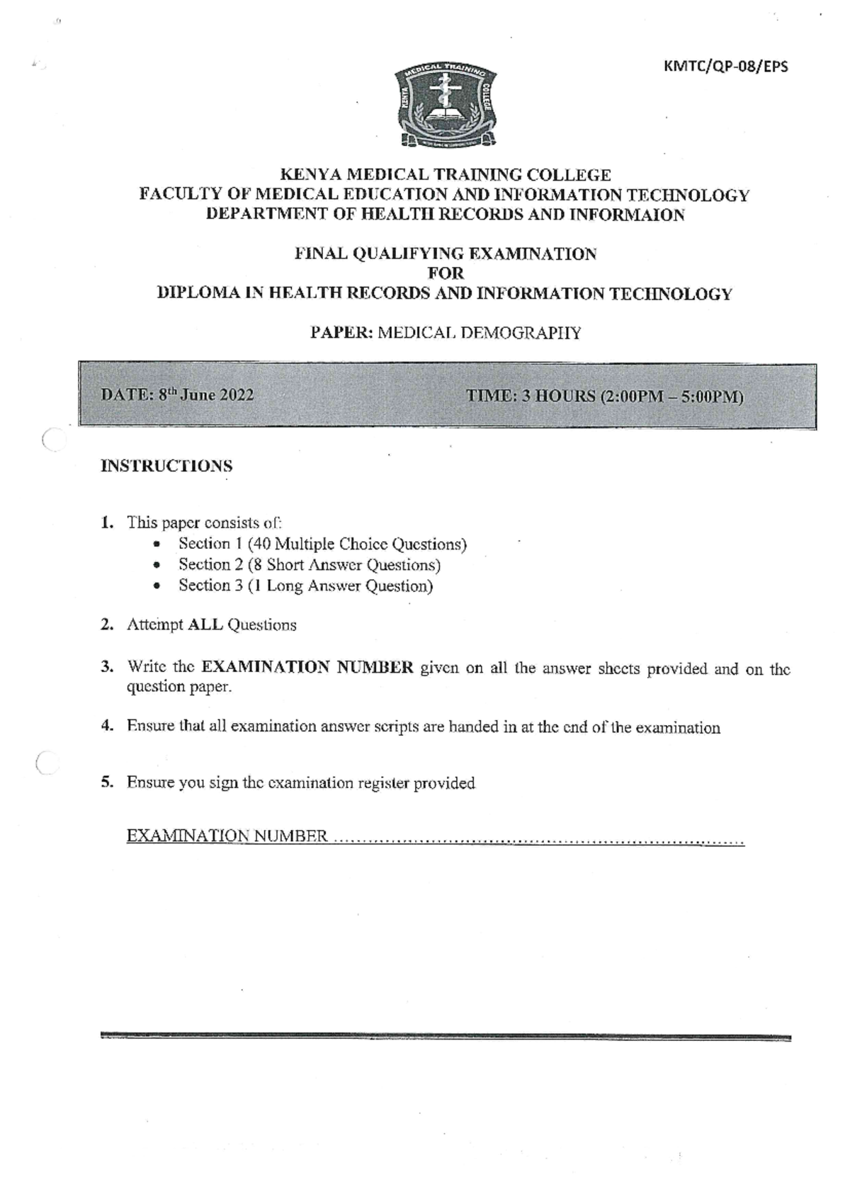 Medical demo quizes dip-1 - health records and information technology ...