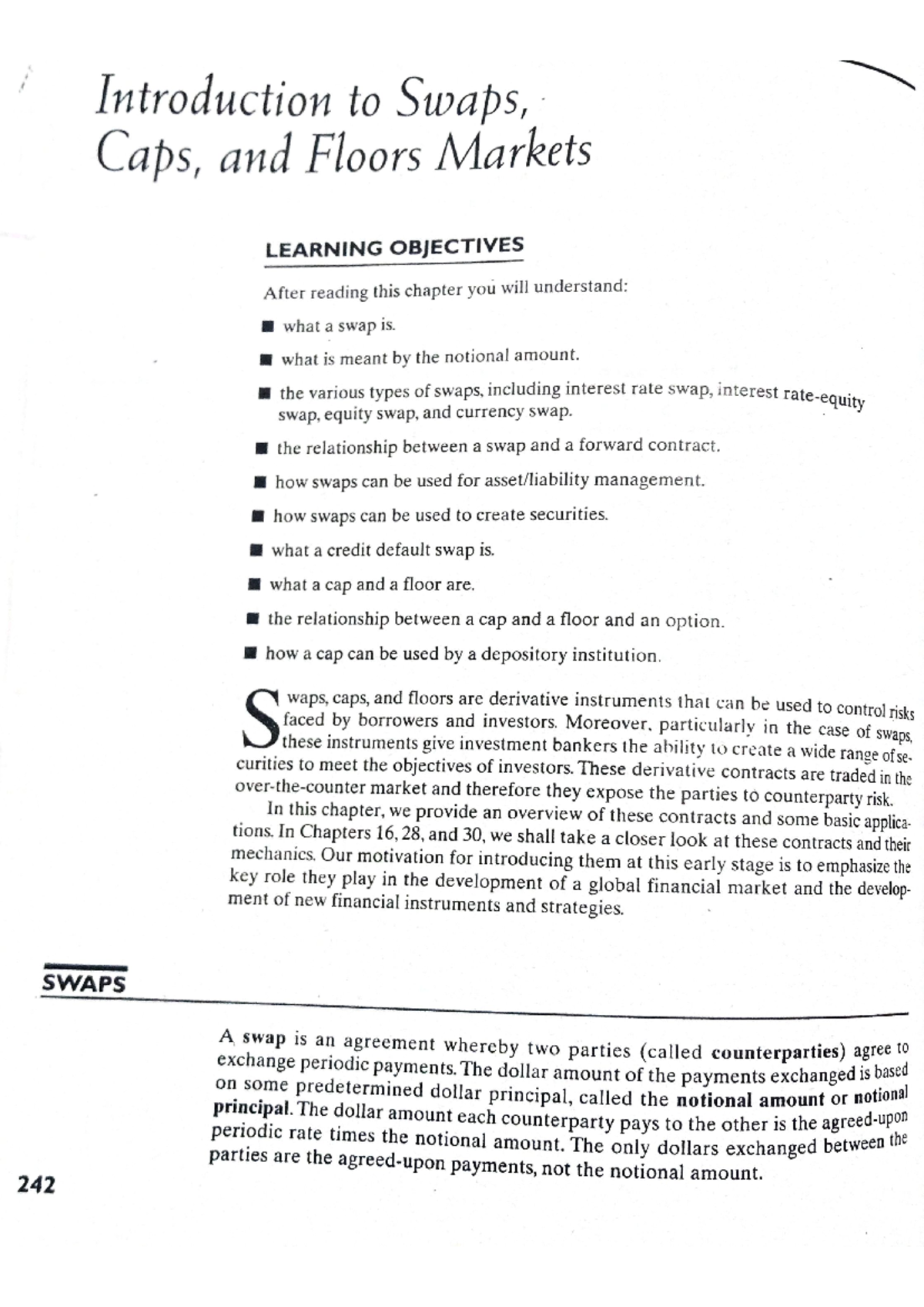 Introduction to Swaps Caps and Floor Market - Science in Business ...