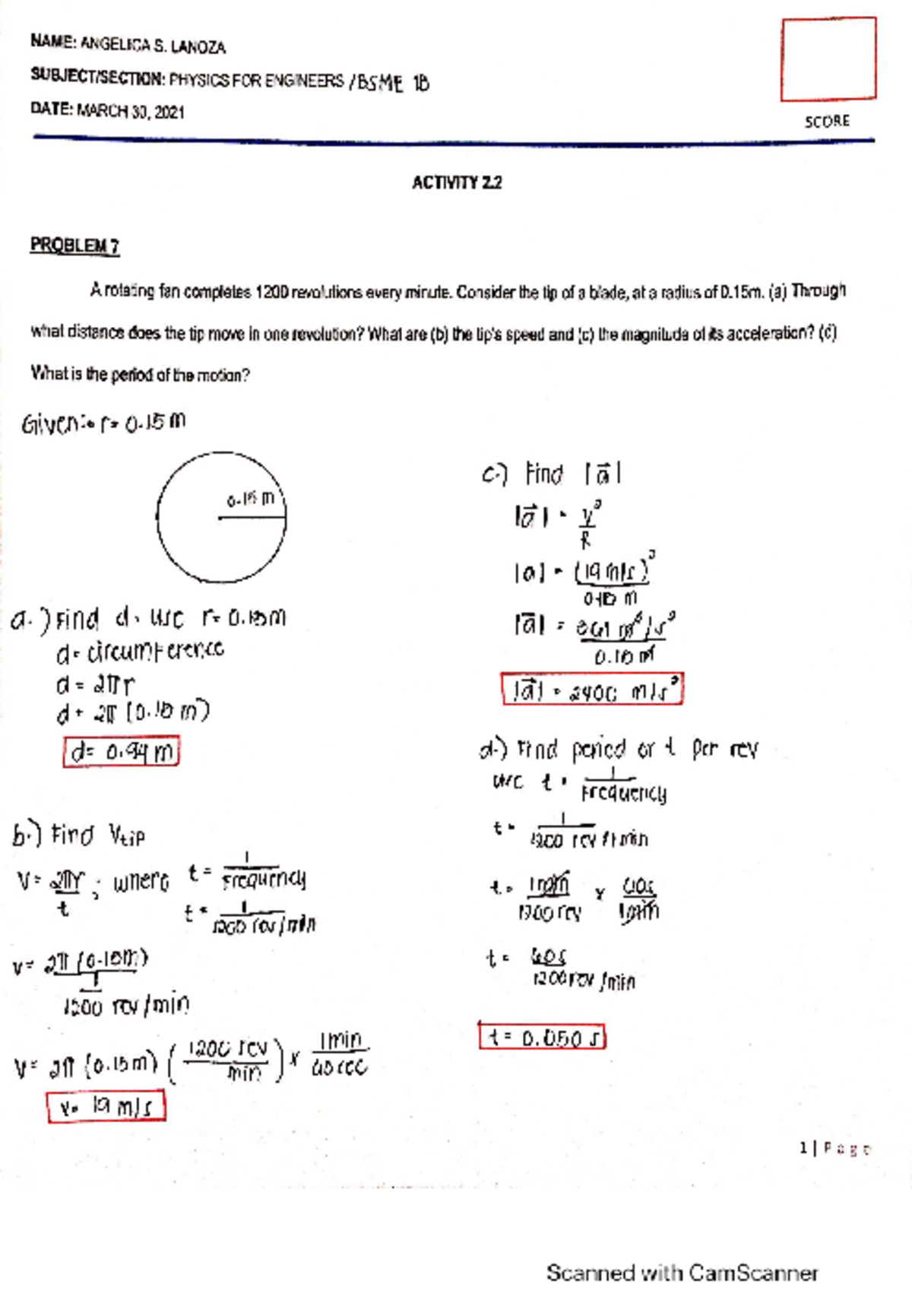 Activity in Physics - College Physics 1 - PangSU - Studocu