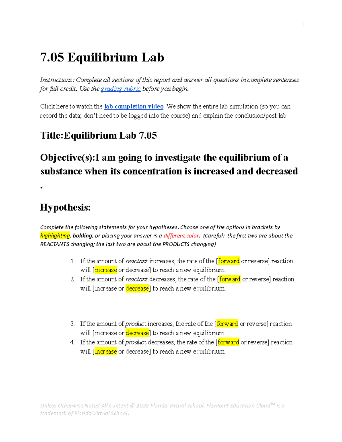 Copy of 7.05 Equilibrium Template - 7 Equilibrium Lab Instructions ...