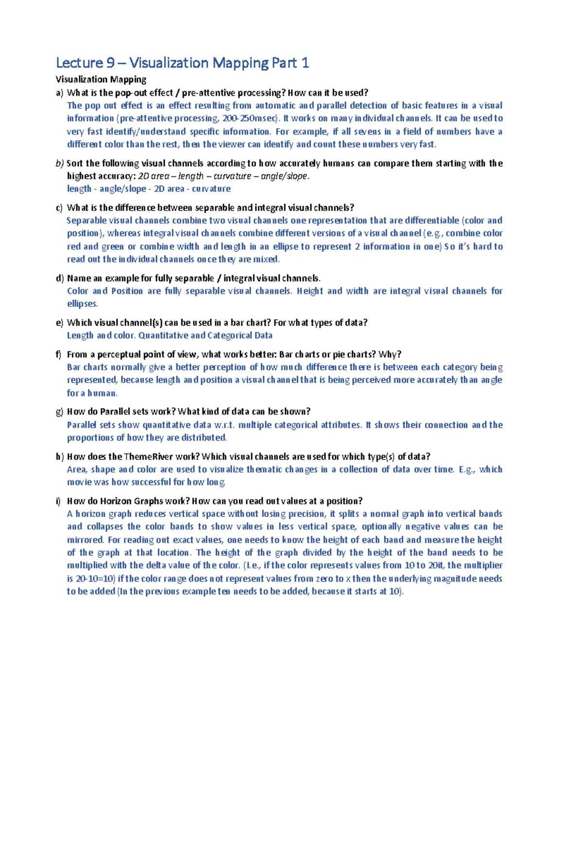 Sample questions Lecture 9 Solution - Lecture 9 – Visualization Mapping ...