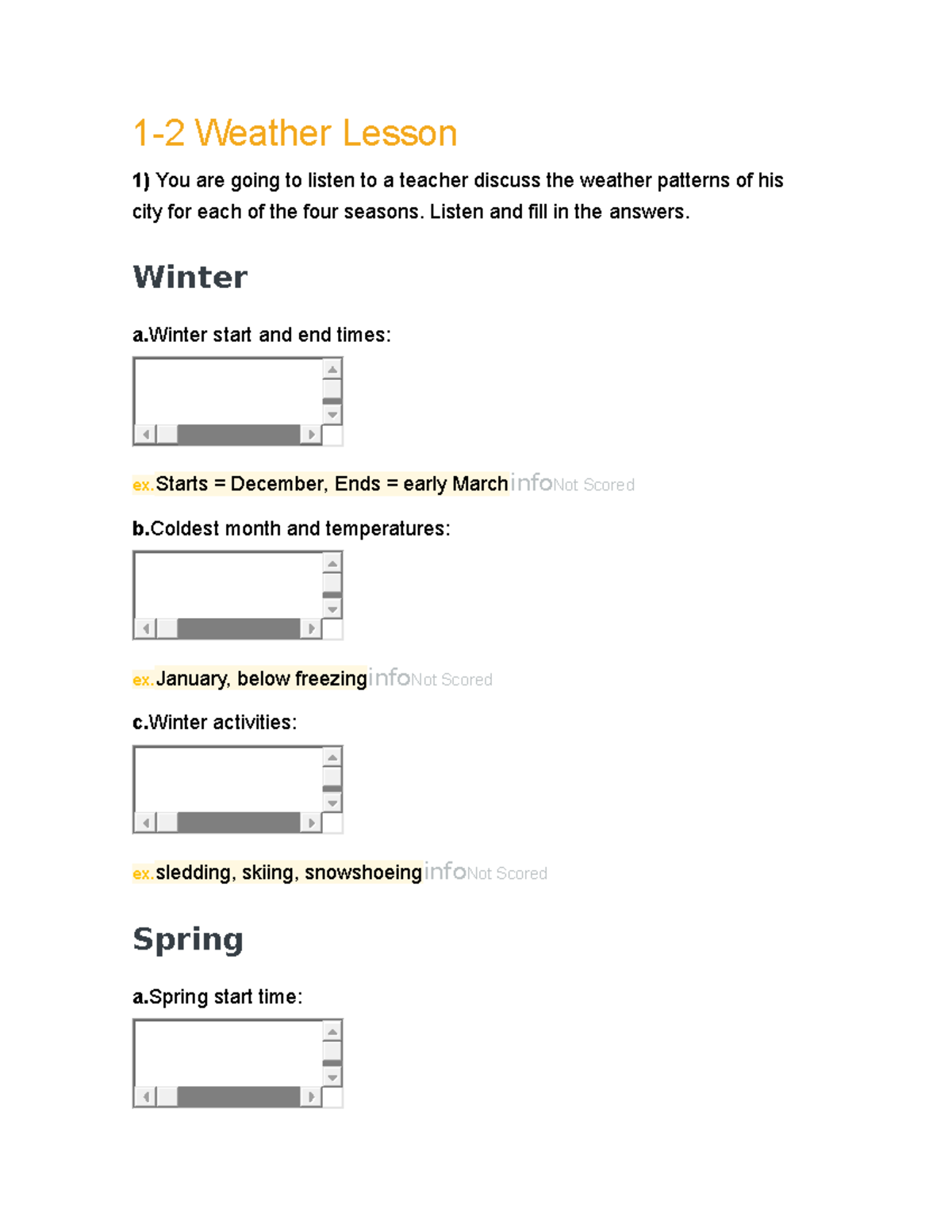 1 2 weather lesson - 1-2 Weather Lesson You are going to listen to a ...