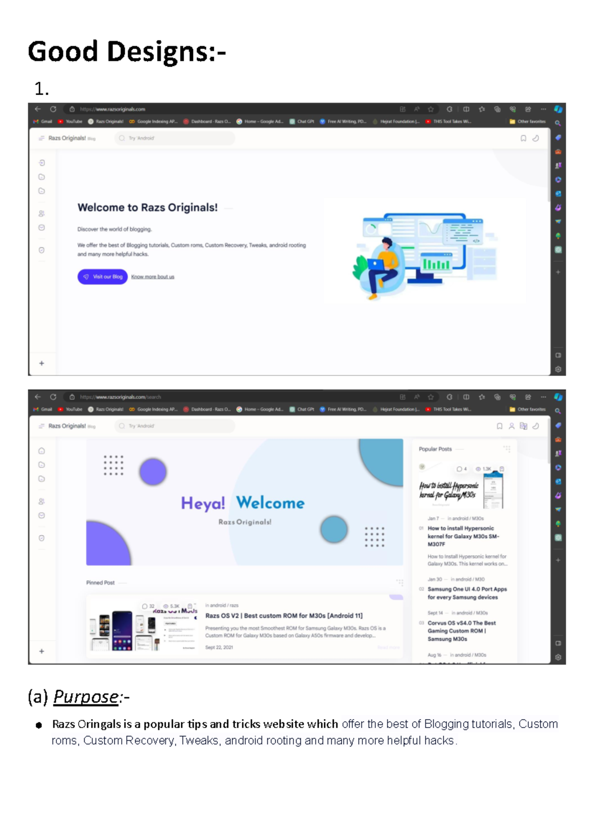 Case Study - HCI - Summary Bsc. Computer Science - Good Designs:- 1. (a ...