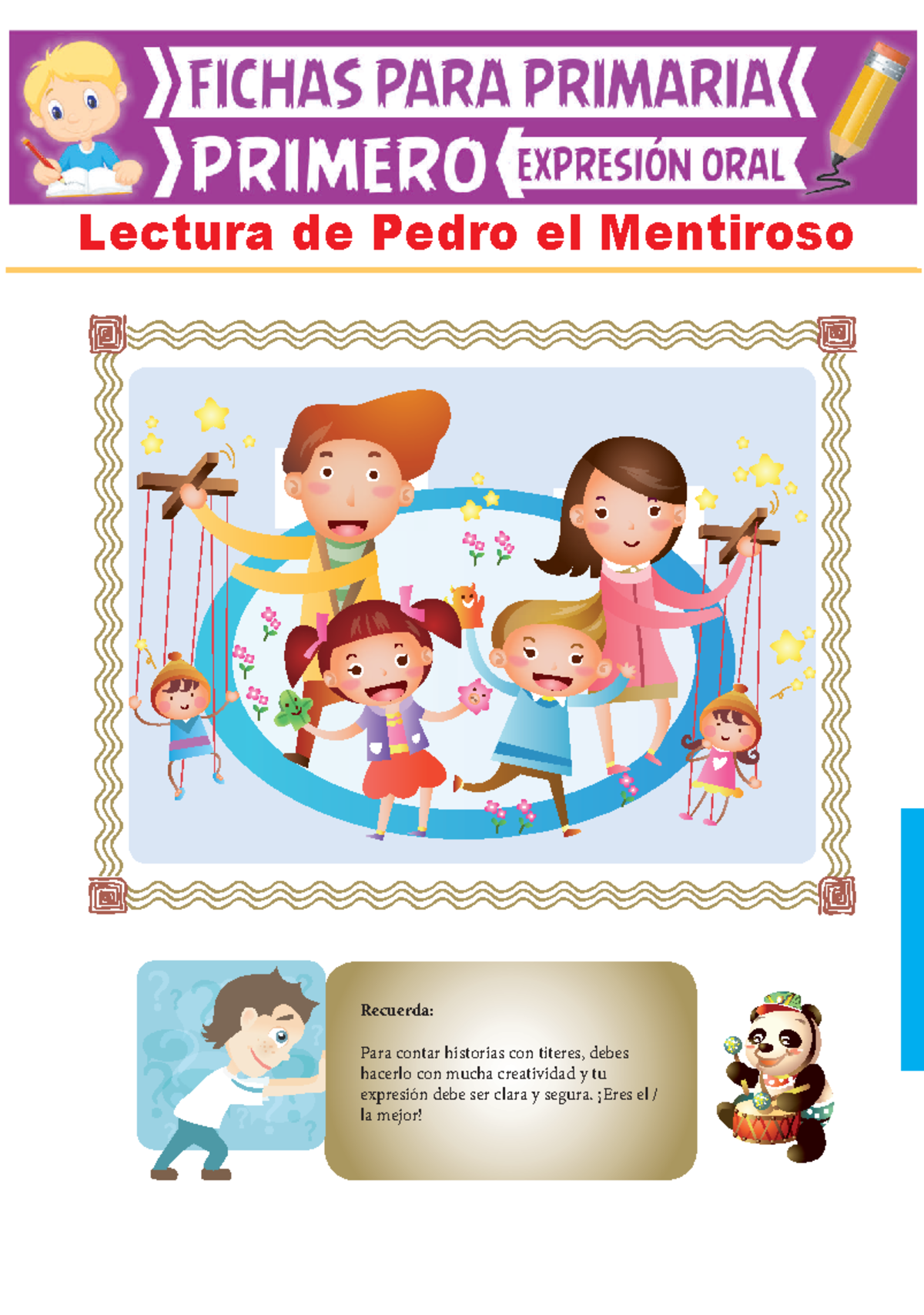 Lectura de Pedro el Mentiroso para Primer Grado de Primaria - Recuerda ...