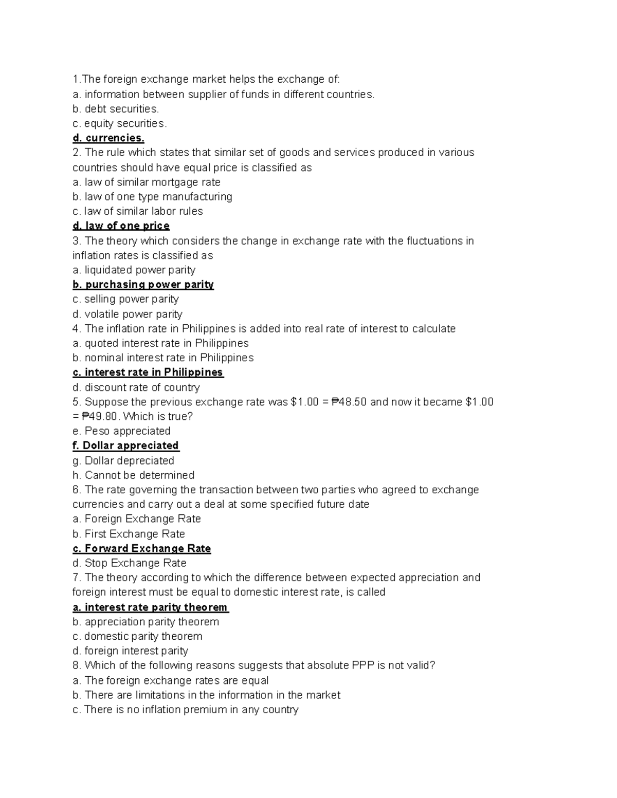 Untitled document-34 - Multiple choice quiz - 1 foreign exchange market ...
