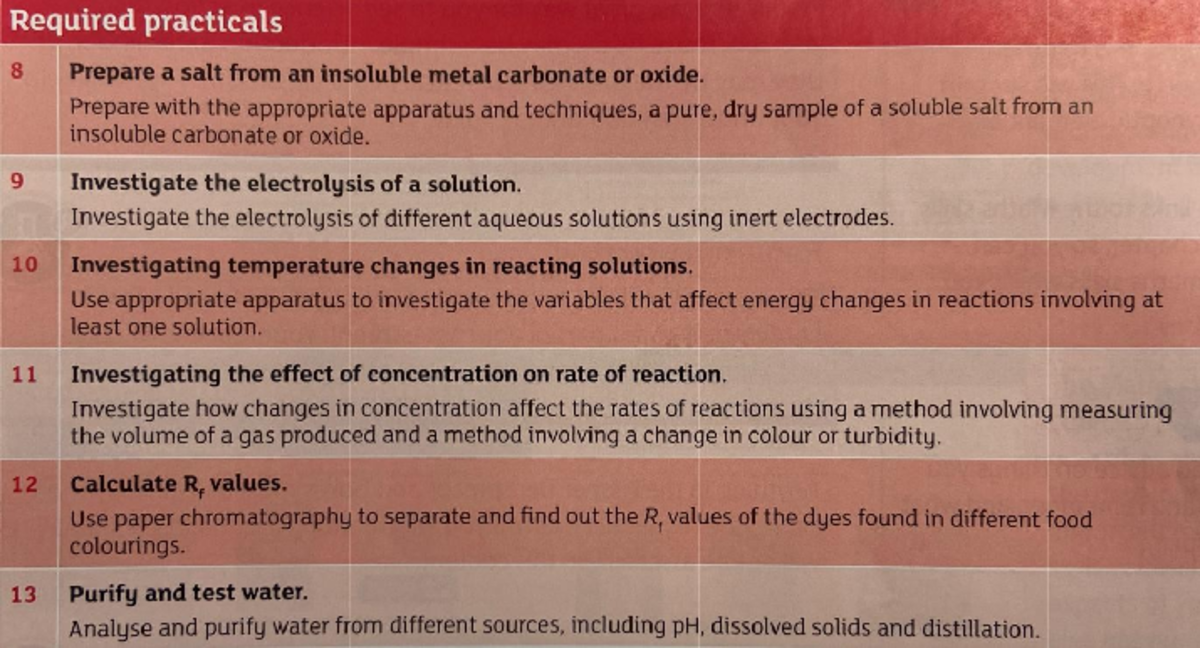 Required practicals - Studocu