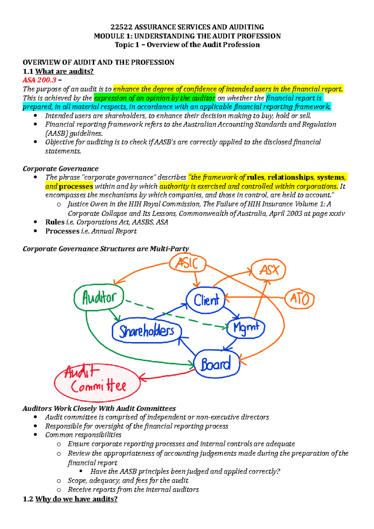 MOD1 T1- Overview OF THE Audit Profession - 22522 ASSURANCE SERVICES ...