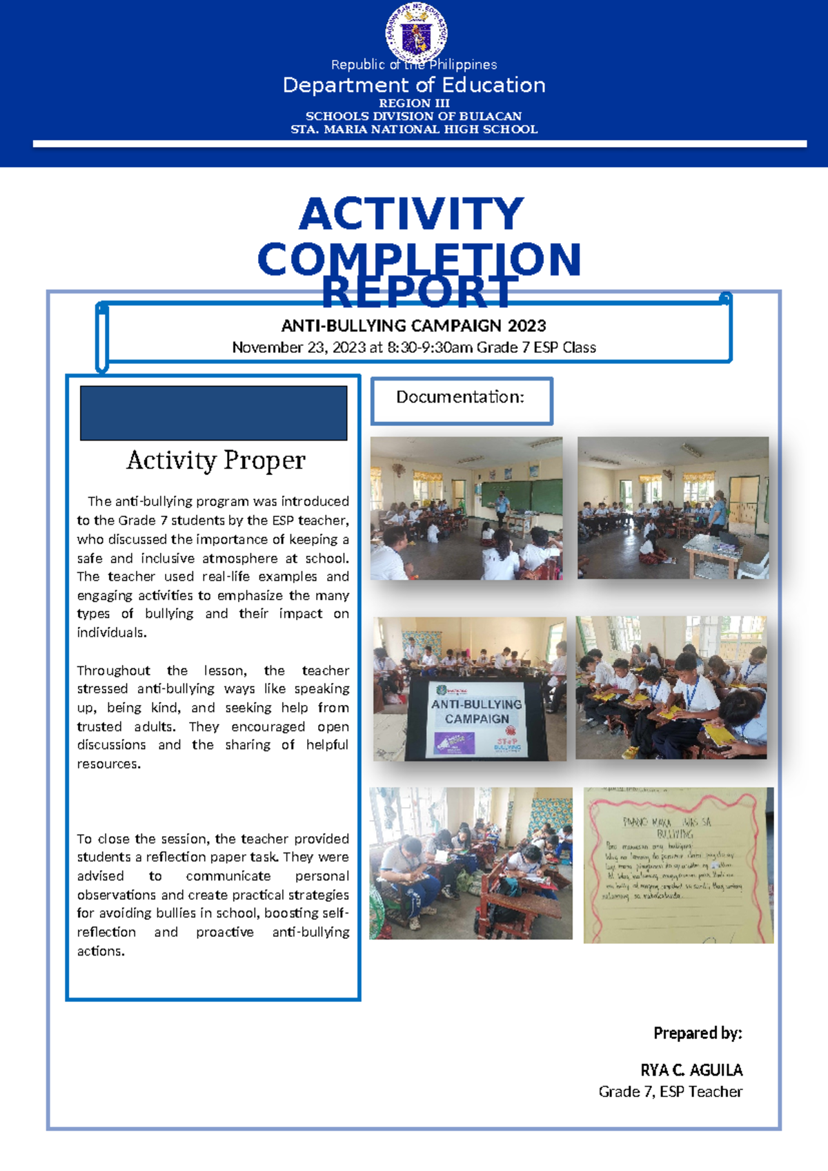 ACR-Anti Bullying Campaign - Republic of the Philippines Department of ...