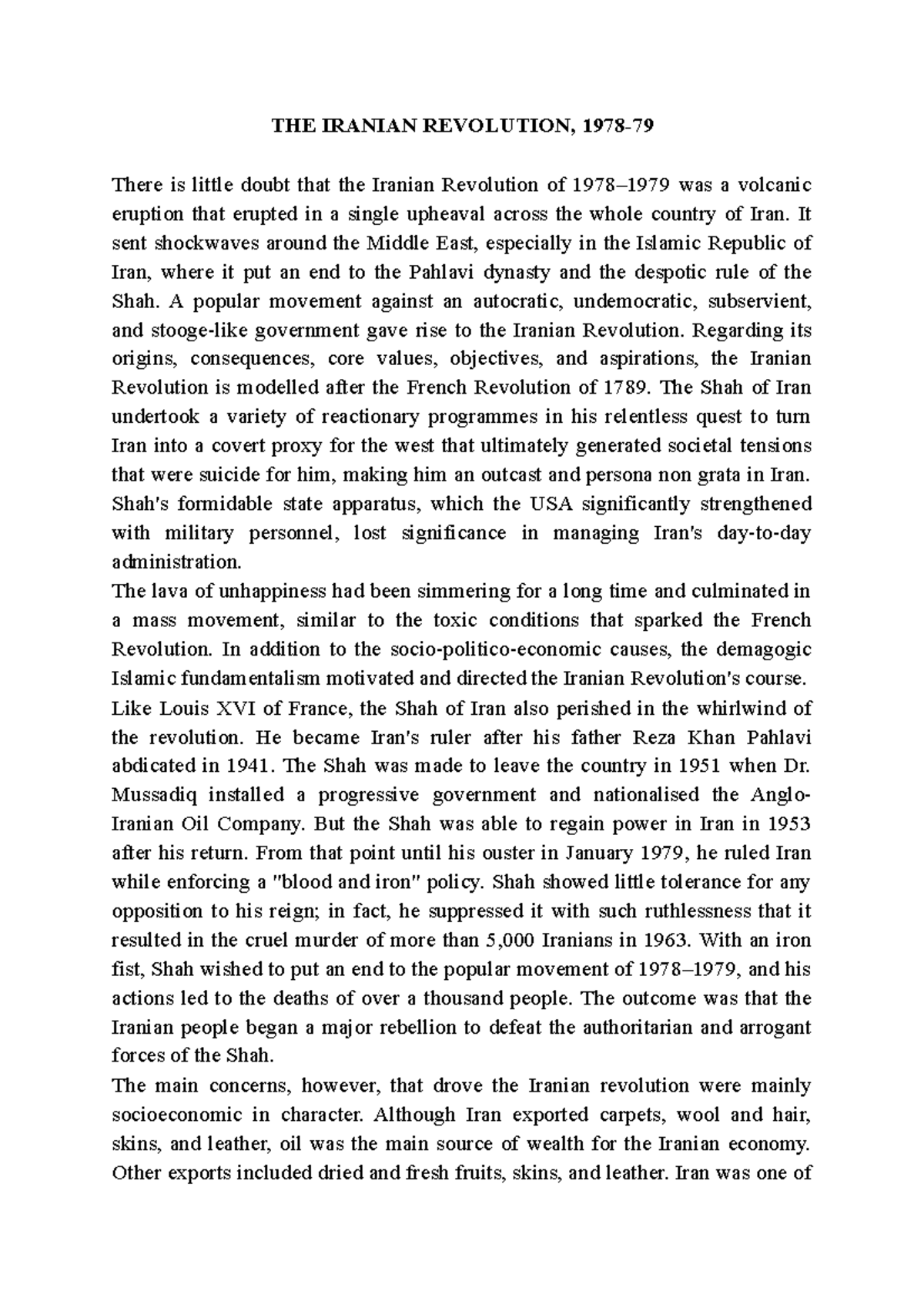 THE Iranian Revolution, 1978-79 - THE IRANIAN REVOLUTION, 1978- There ...