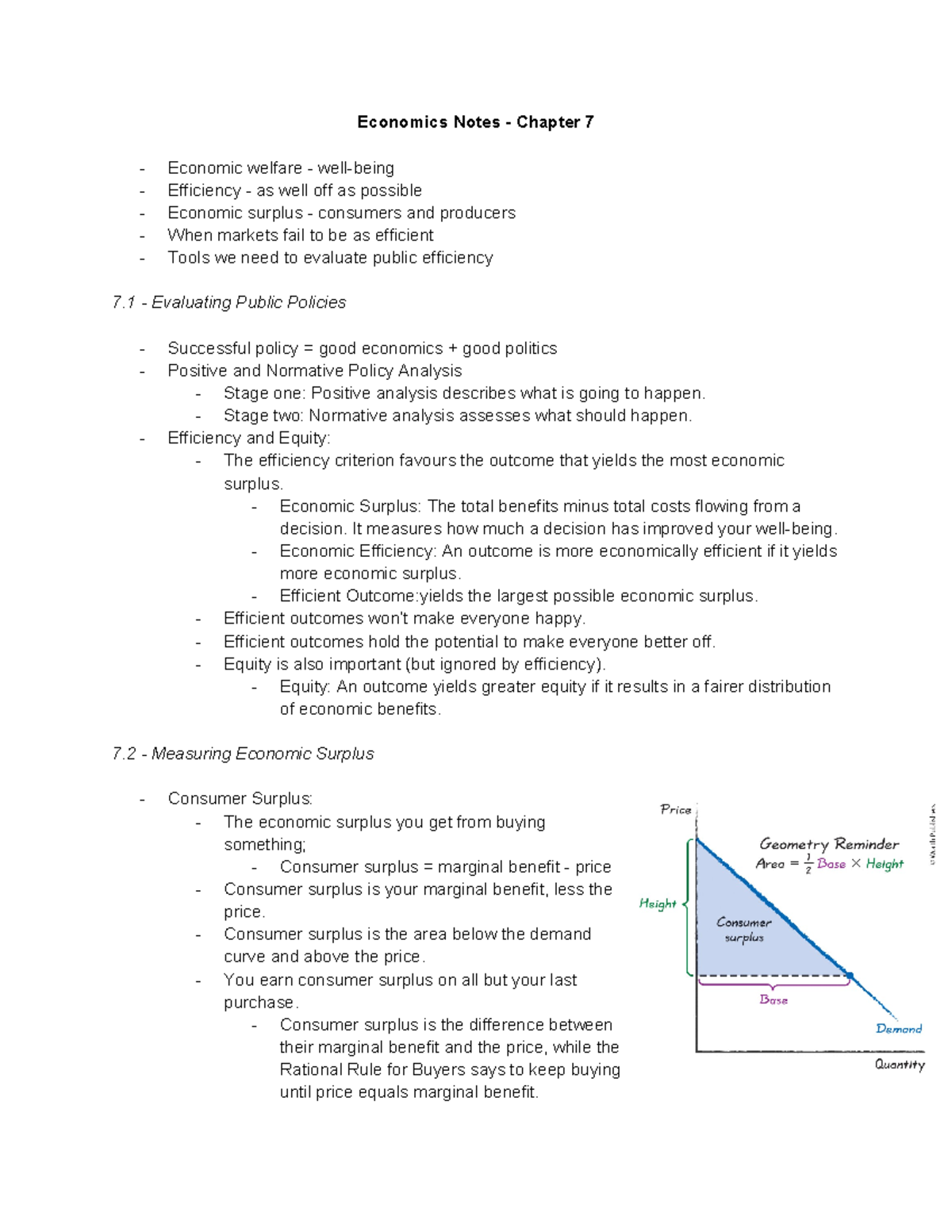 Copy of Economics Notes - Chapter 7 - Economics Notes - Chapter 7 ...