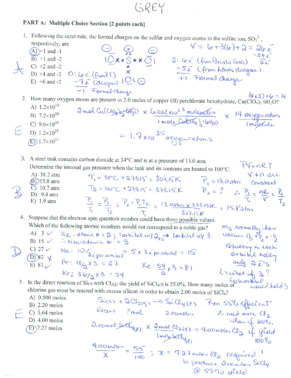 Exam 2015, questions and answers - ORANGE Answer to Question#1: A sol’n was prepared by ...
