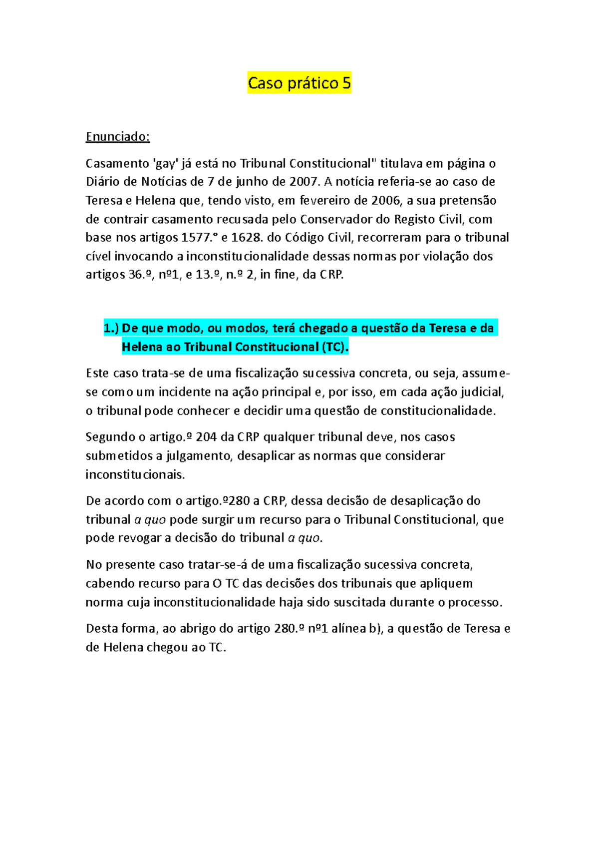 Caso prático 5 - jb.kjgl.ug - Direito Constitucional - UCP - Studocu