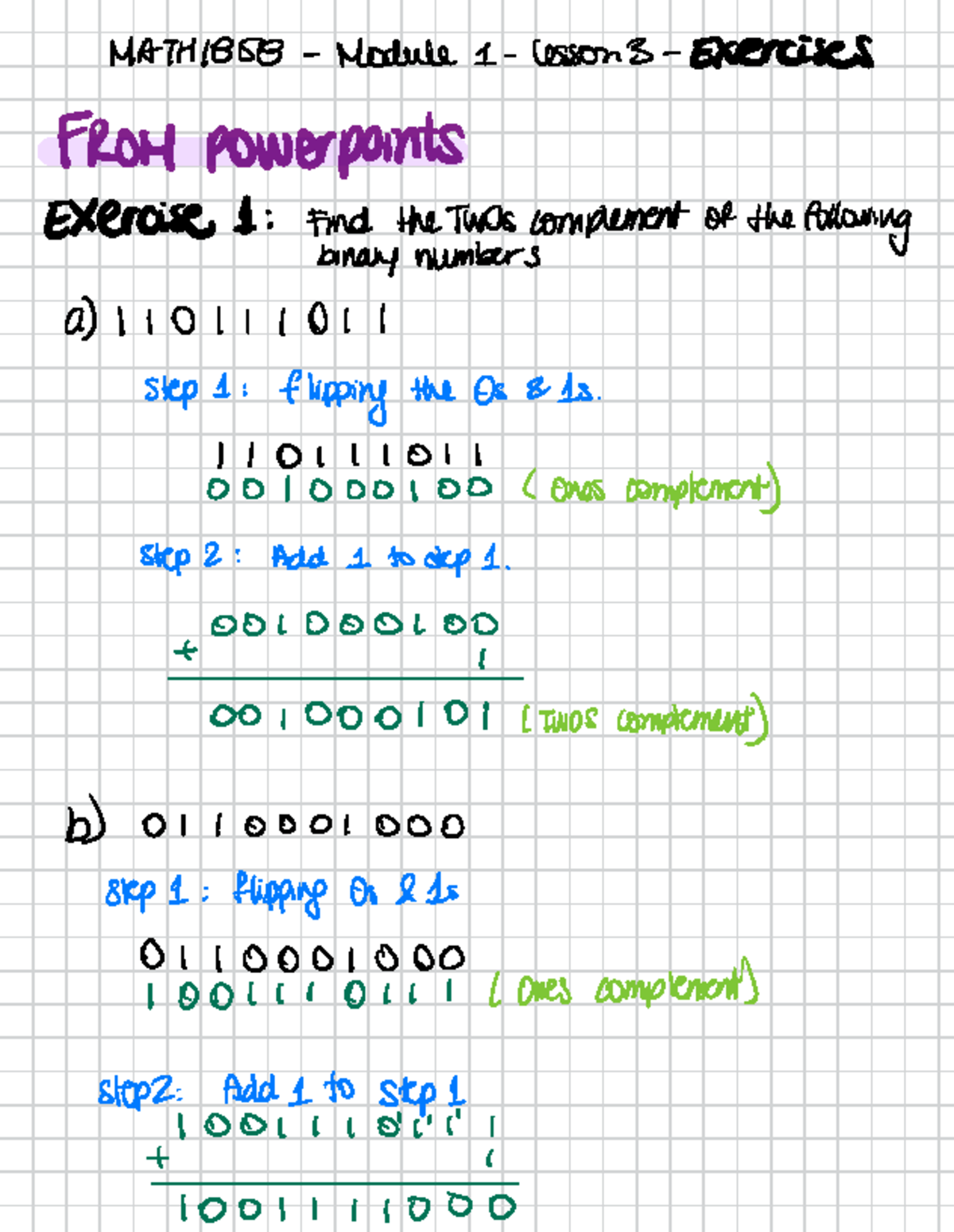 MATH18584 module 1 lesson 3 exercises - MATH1658 - Module 1- Lesson 3 ...