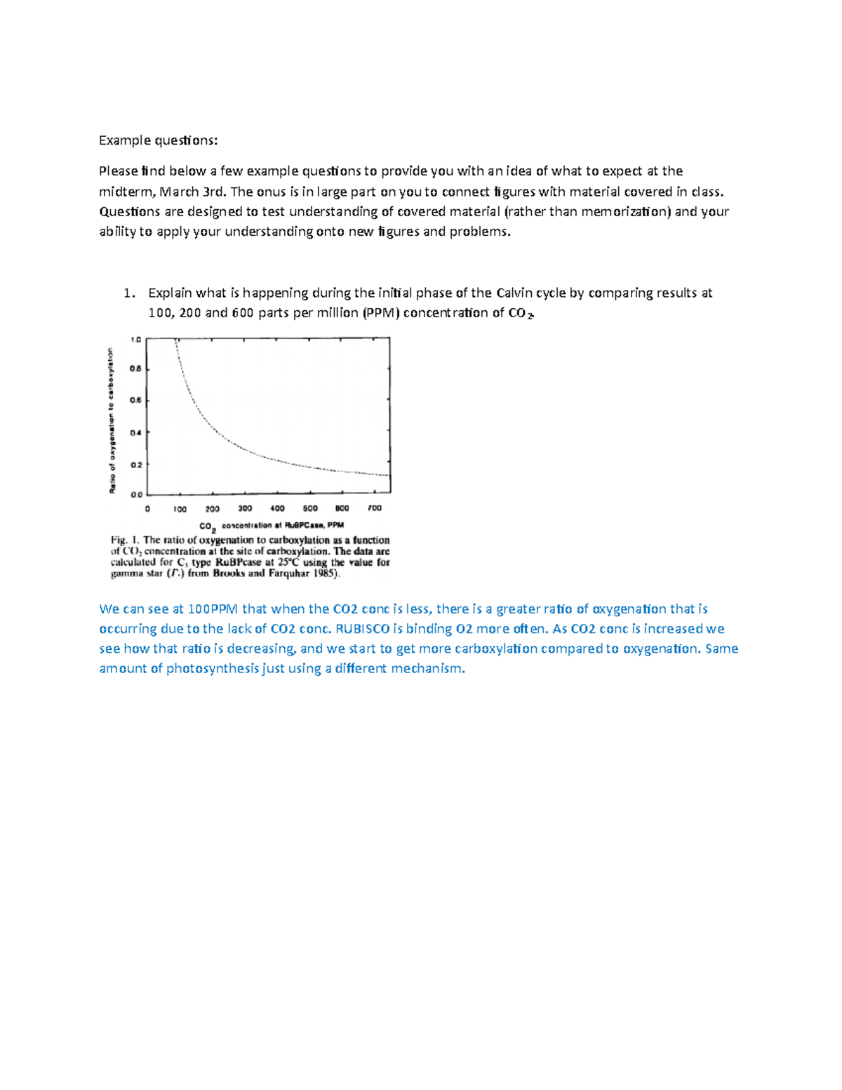 Practice Midterm Example questions - Example questions: Please find ...