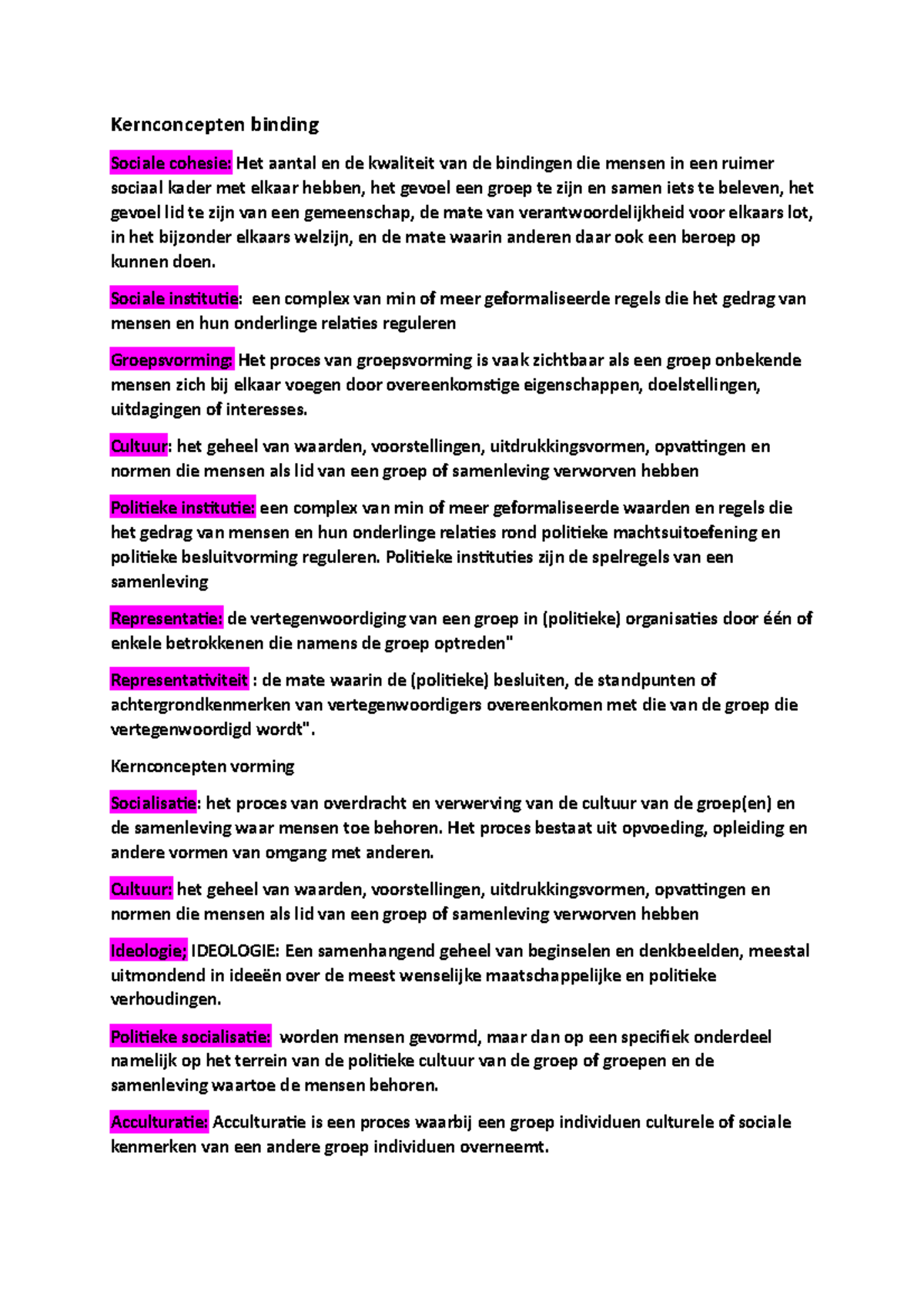 Maw sam vanaf 1,5 - sam - Kernconcepten binding Sociale cohesie: Het ...