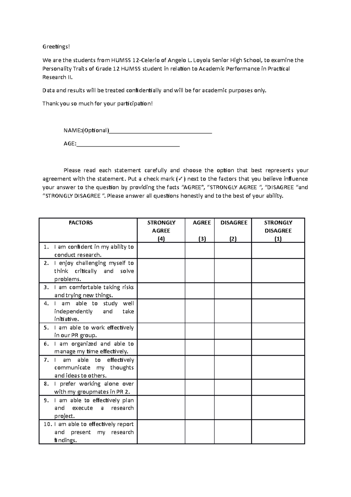 Group 7 Standardized-TEST - Greetings! We are the students from HUMSS ...