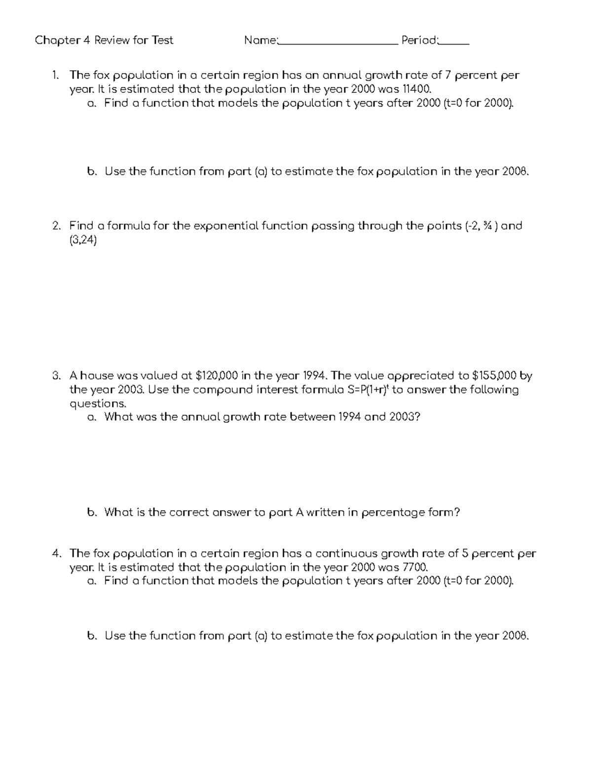 Chapter 4 Review for Test - Studocu
