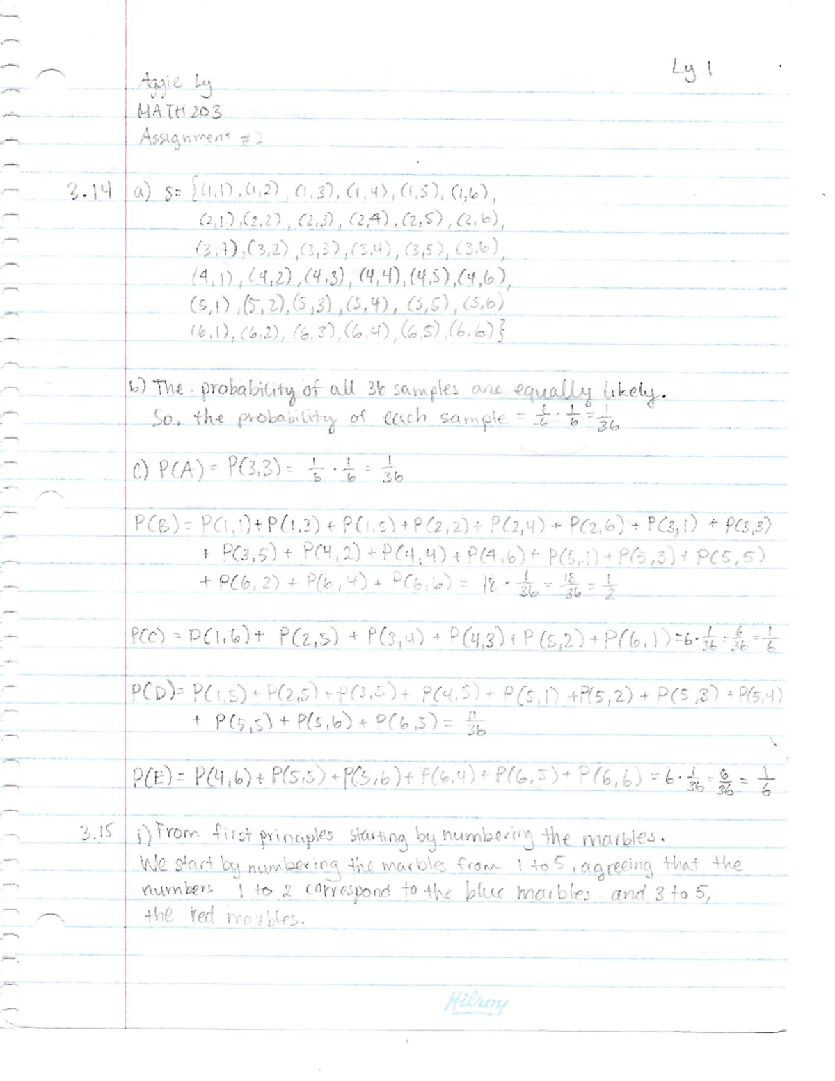 assignment 2 MATH203 - Math 203 - Studocu