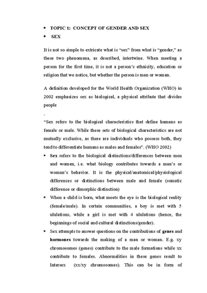 Notes ON Sexual Identities, Interests, Intersex - SEXUAL IDENTITES ...