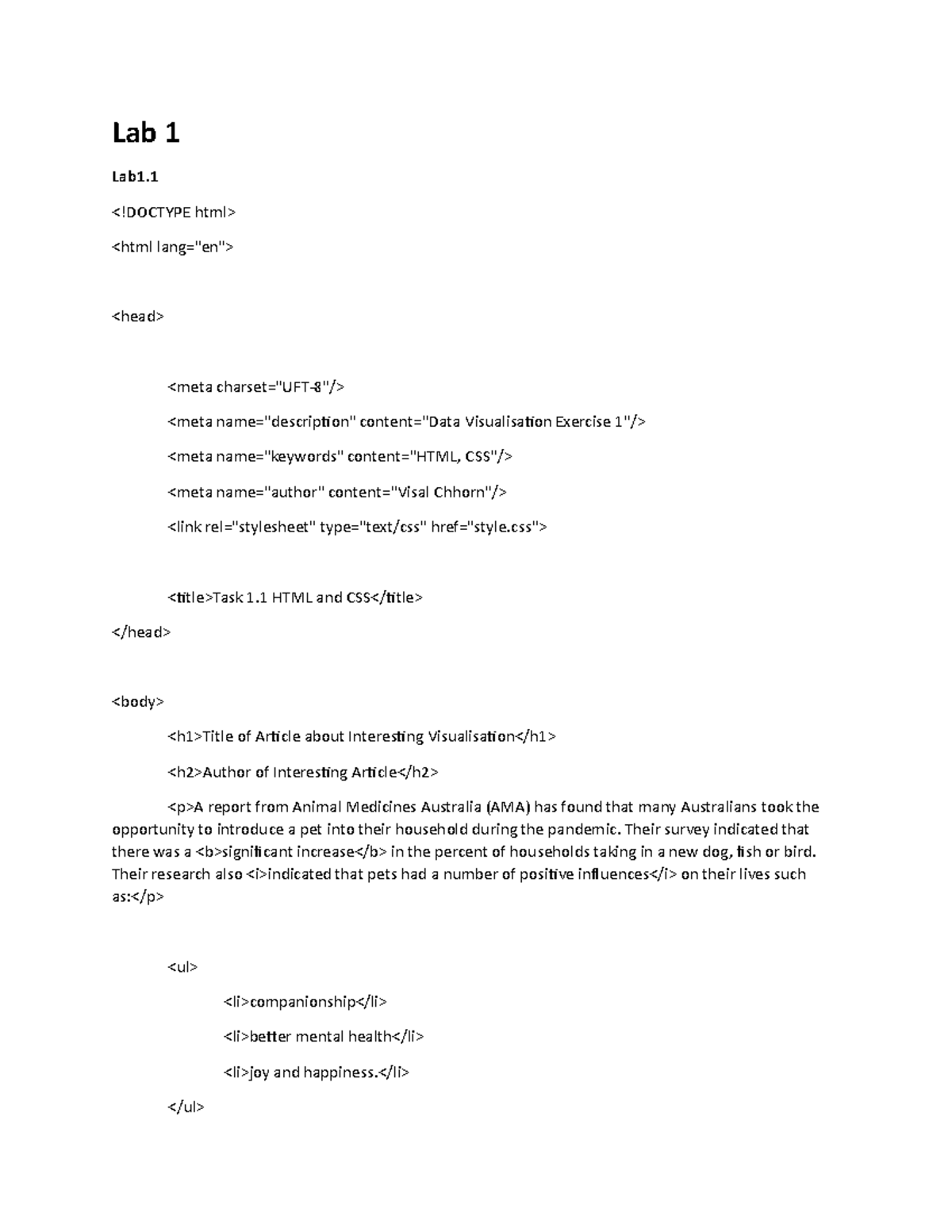 Lab Exercise 1 - aaa - Lab 1 Lab1. - Studocu