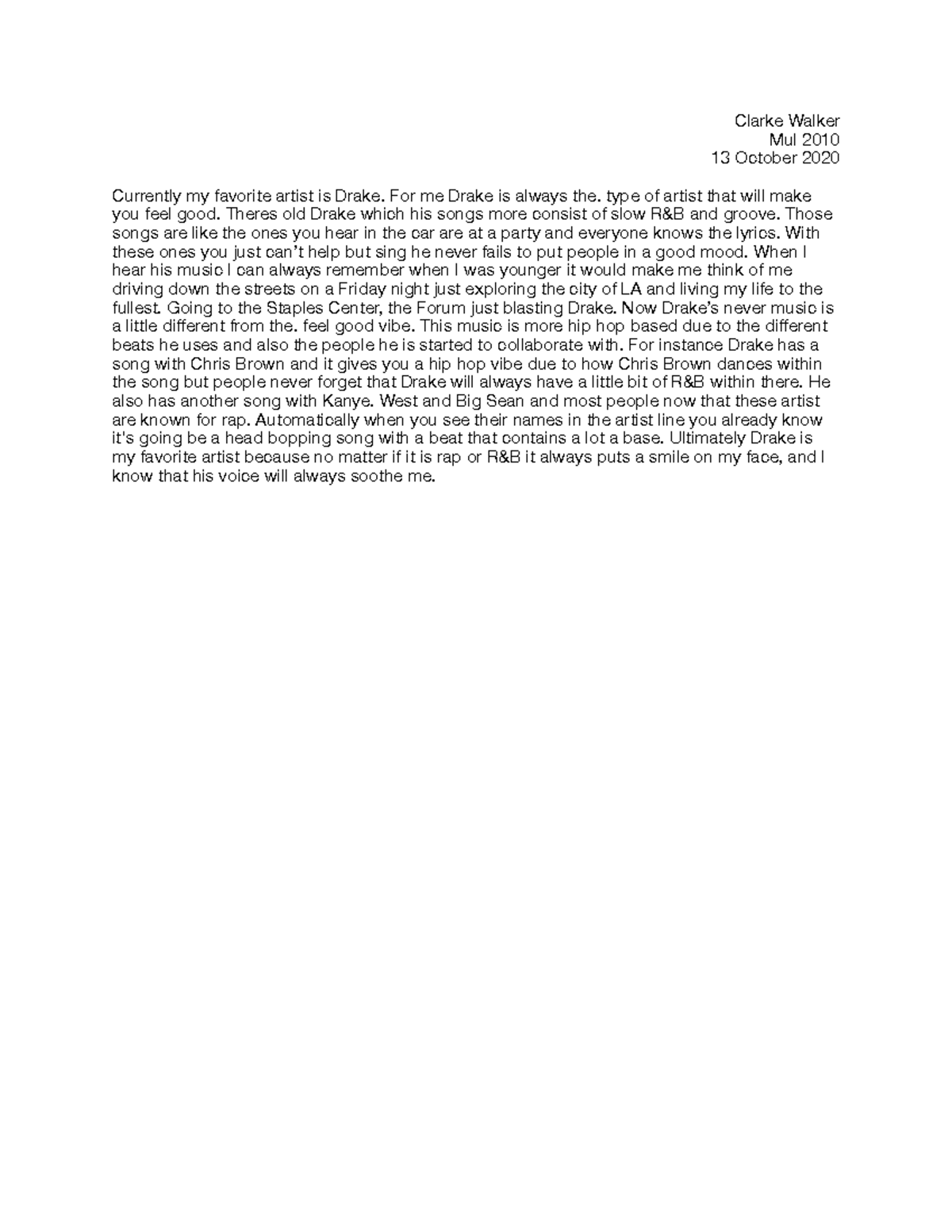 Music app. assign 7 oct 13th - Clarke Walker Mul 2010 13 October 2020 ...