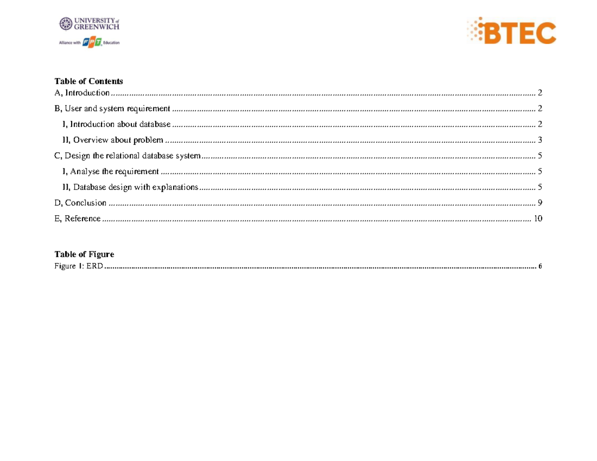 1622-asm1 - Pass in the assigment - Table of Contents A, Introduction B, User and system ...