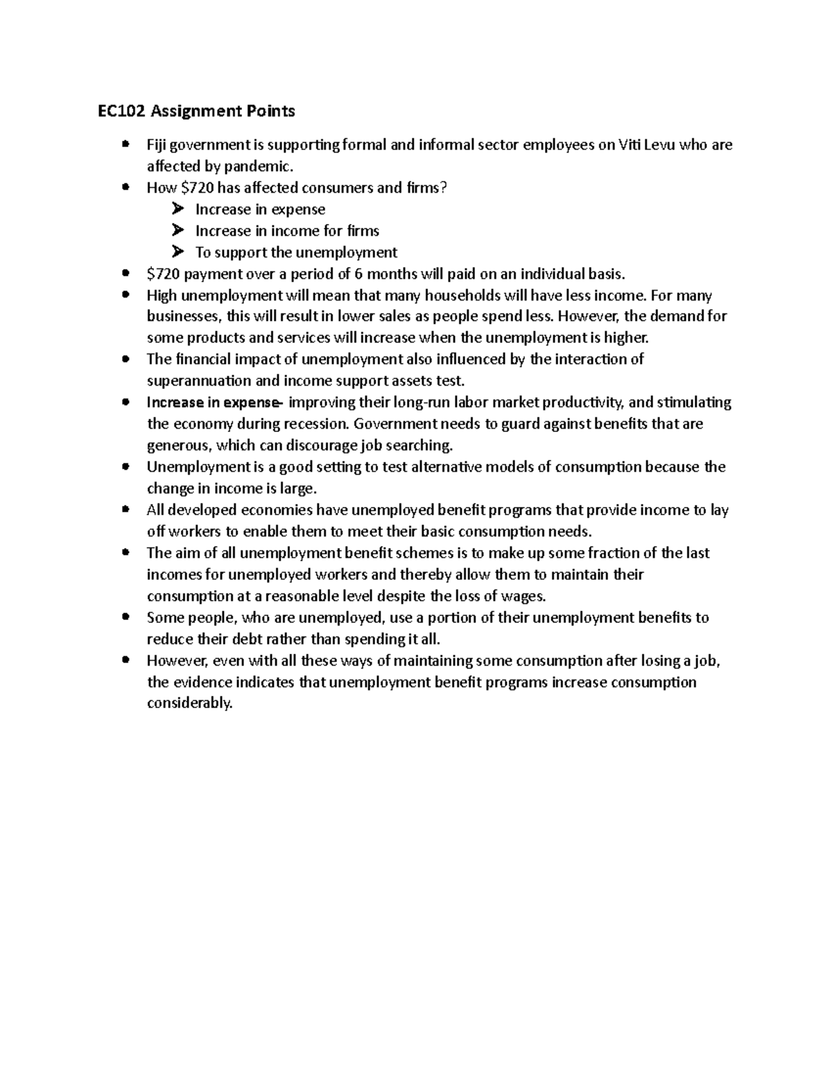 EC102 Assignment Points - How $720 has affected consumers and firms ...